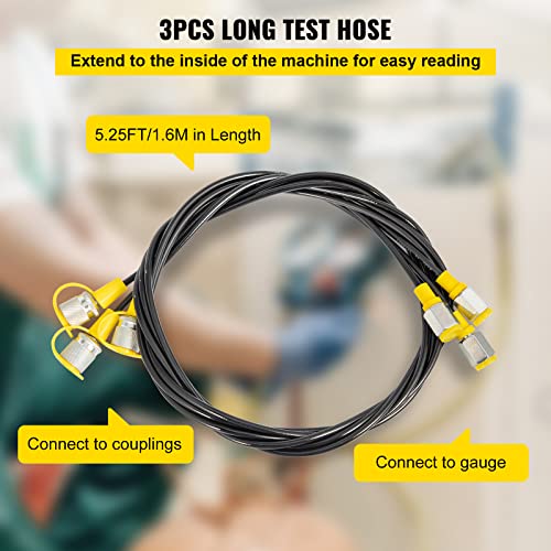 VEVOR Hydraulic Pressure Test Kit, 25/40/60Mpa/11Couplings, Excavator Parts Hydraulic Tester Coupling Hydraulic Pressure Gauge Kit for Excavator Construction Machinery