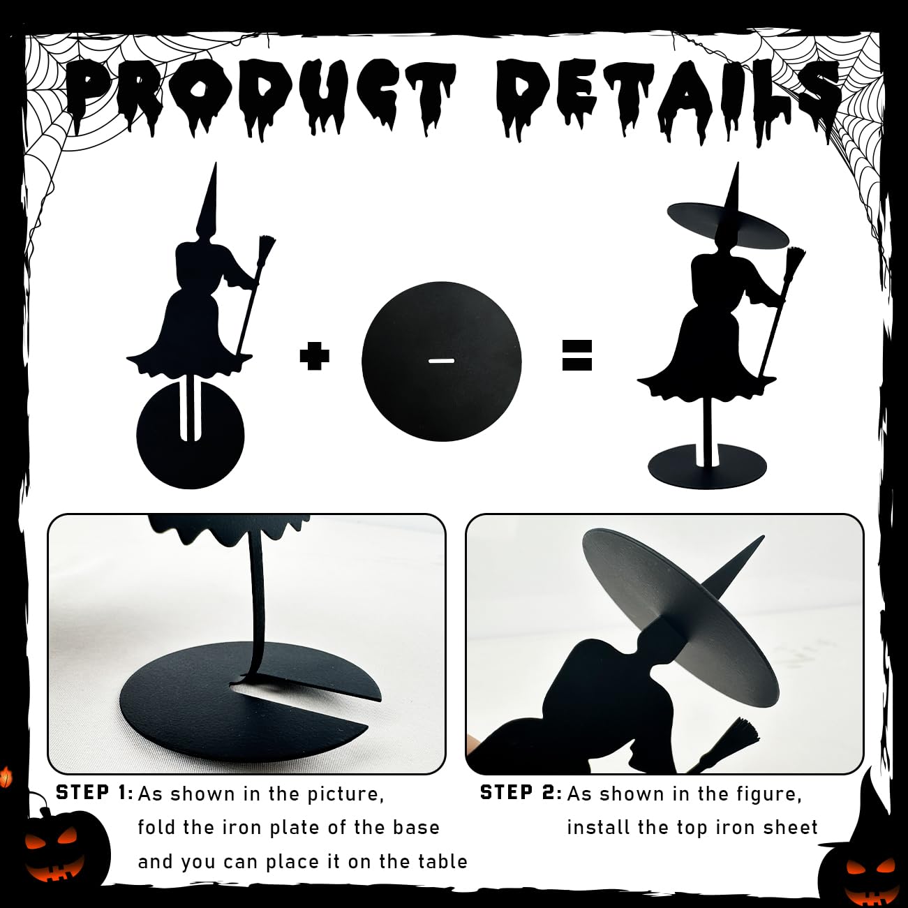 Halloween Decorations Indoor Halloween Witch Decorations Halloween Table Decorations 5PCS Halloween Witches Silhouette Metal Table Centerpieces Sign for Halloween Party Decorations