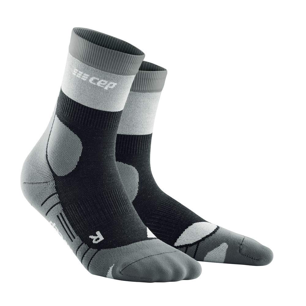 CEP Light Merino Wool Hiking Mid-Cut Socks, Stonegrey/Grey, Men, V (XL)