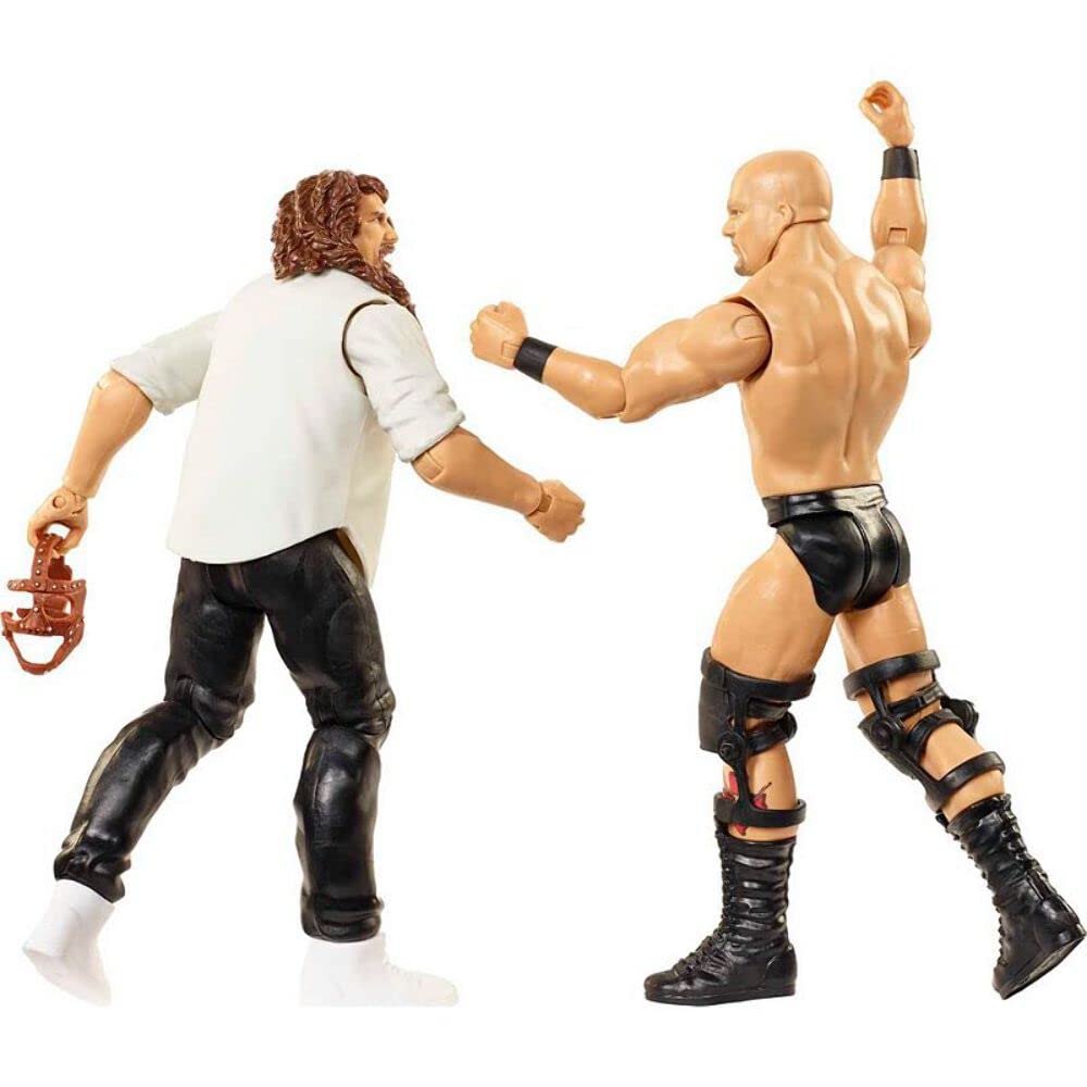 WWE MATTEL Stone Cold Steve Austin vs Mankind Championship Showdown 2 Pack 6 in Action Figures High Flyers Battle Pack for Ages 6 Years Old and Up