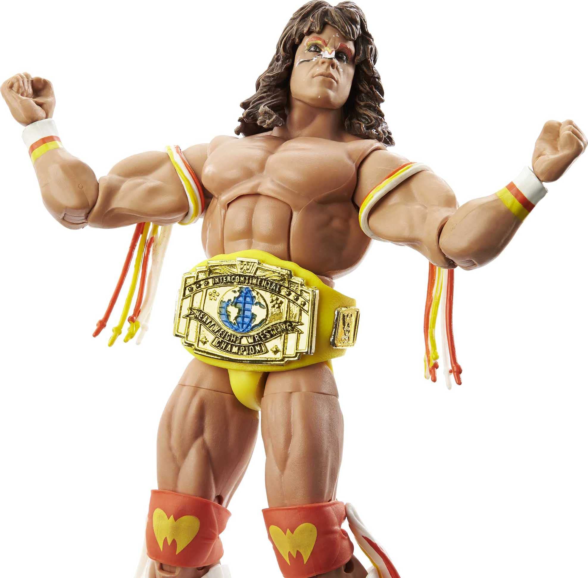 WWE Mattel Ultimate Warrior Royal Rumble Elite Collection Action Figure with Authentic Gear & Accessories, 6-in Posable Collectible Gift for Fans Ages 8 Years Old & Up,Multicolor
