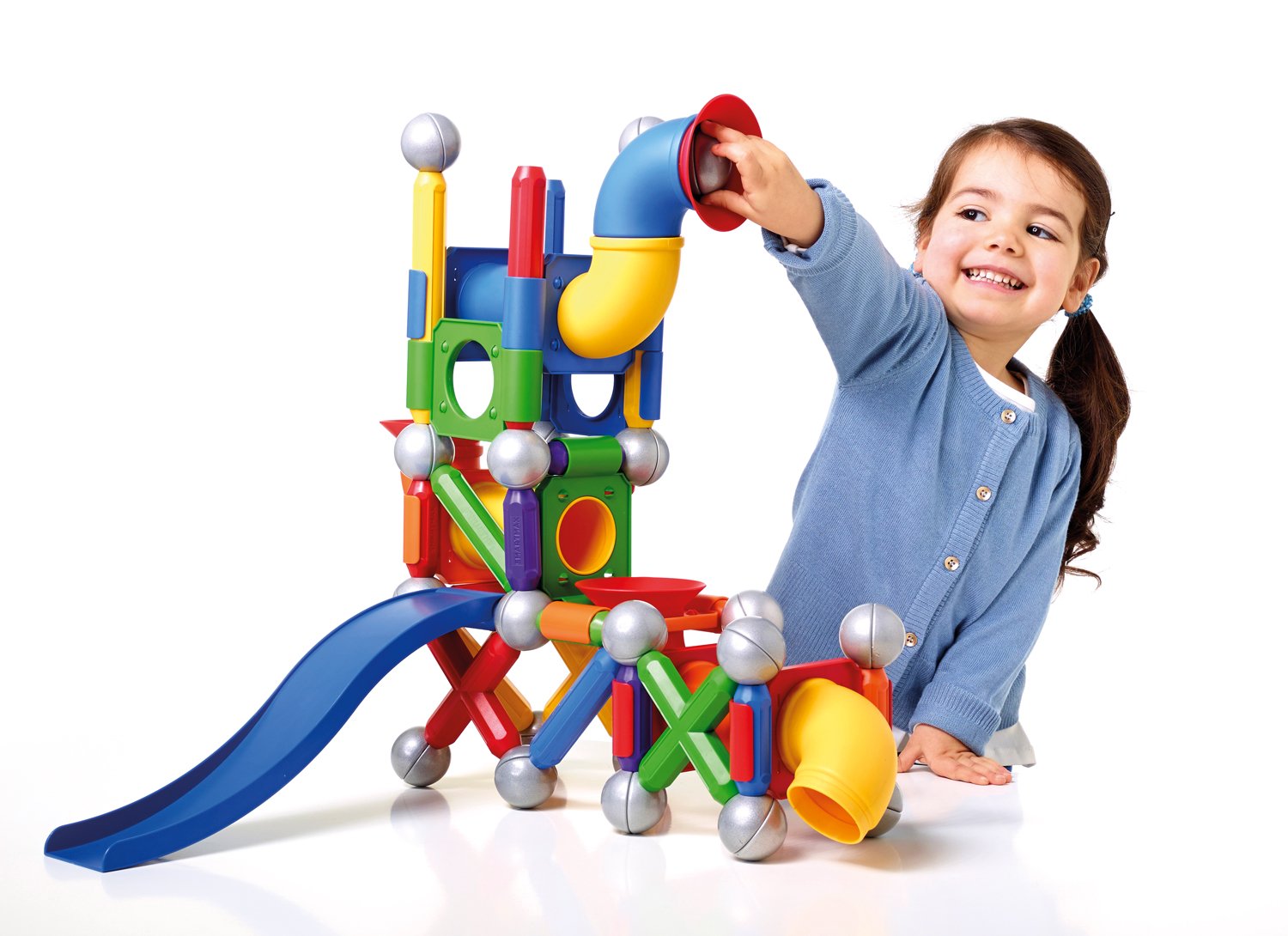 SmartMax Mega Ball Run STEM Magnetic Discovery Building and Ball Run Set Featuring Safe, Extra-Strong, Oversized Building Pieces for Ages 3+