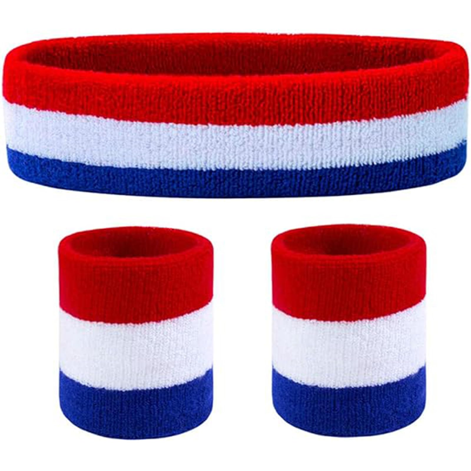 Favofit Sweat Band Headband Wristbands for Men - Head Wrist Sweatband Set for Women Kids Boys Girls - Ideal for Sports Athletics Event Workout Exercise Basketball Running Tennis Football