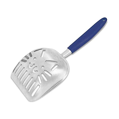 DHSD-HeSheng Cat Litter Scoop, Jumbo Hole Metal Litter Shovel (Small Size, Sea Blue)