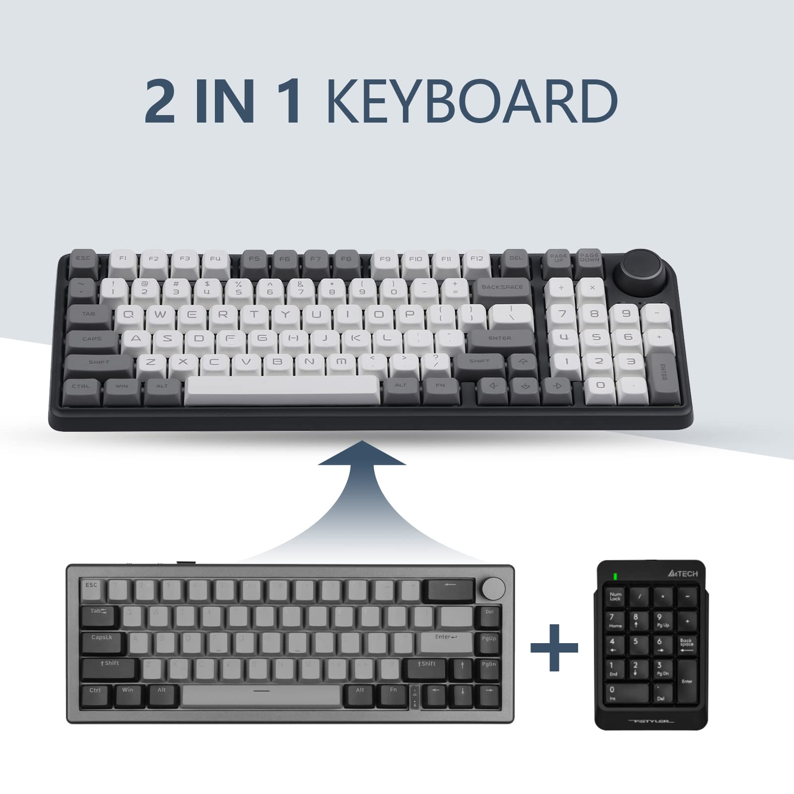 EPOMAKER TH96 96% Hot Swap RGB 2.4Ghz/Bluetooth 5.0/Wired Gasket Mechanical Keyboard with South-facing RGB LEDs, 6000mAh Battery, Knob Control for Windows/Mac(Enlightenment MDA V2, Gateron Pro Yellow)