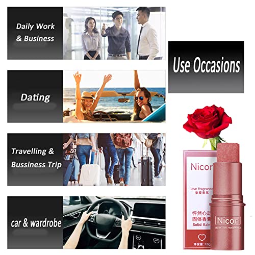 Grospe 3PCS Solid Balm Sets Solid Perfume Portable Pocket Balm Perfume Perfect for Travel Use Natural Fragrance Parfum for Men and Women (A)