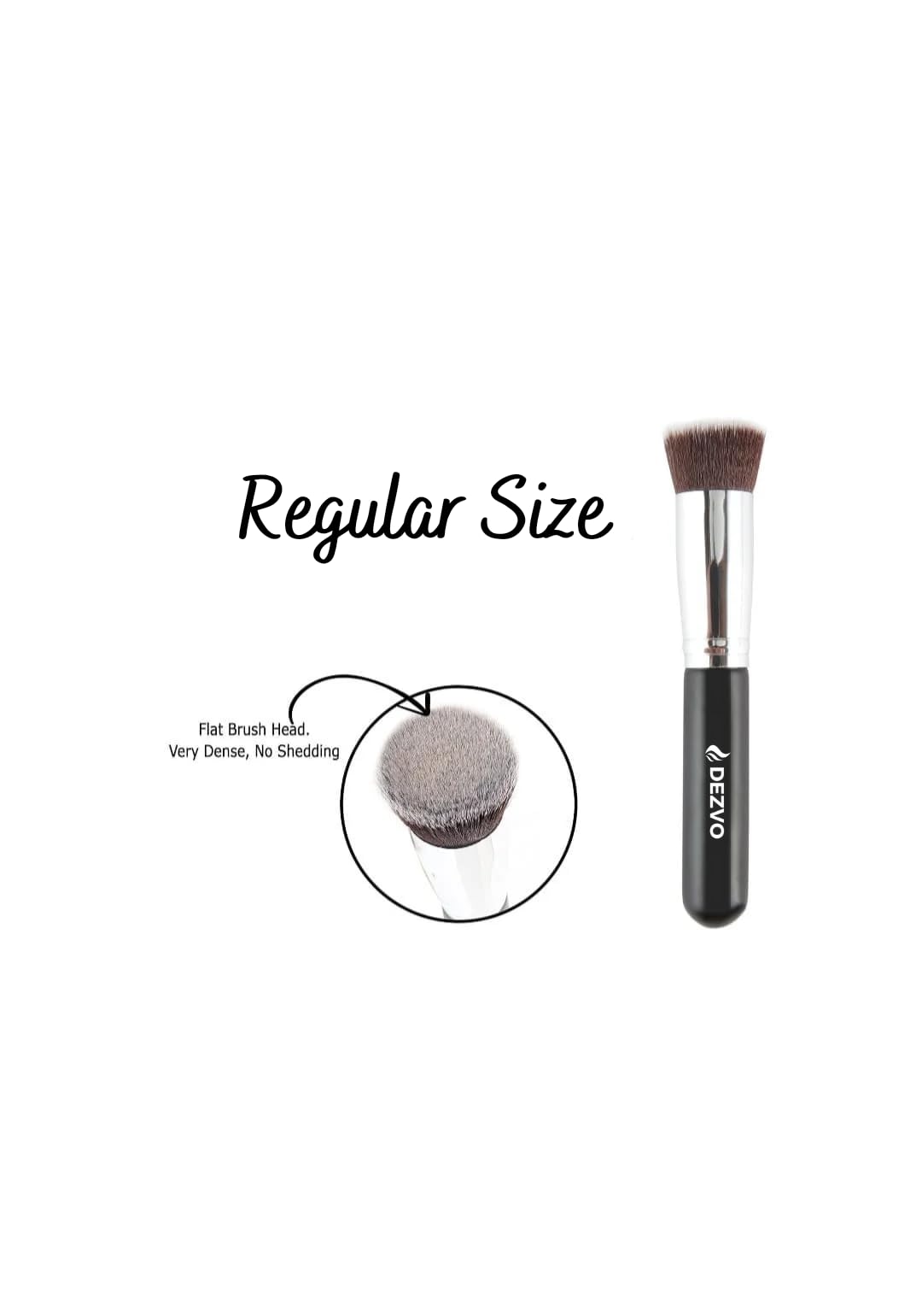 Flat Top Foundation Brush, Premium Kabuki Makeup Brush for Liquid, Cream, Powder, Blush Buffing, Blending, Flawless Face Brush , Stippling Makeup Tools , Angled Eye Brow Brush and Spoolie Brush with