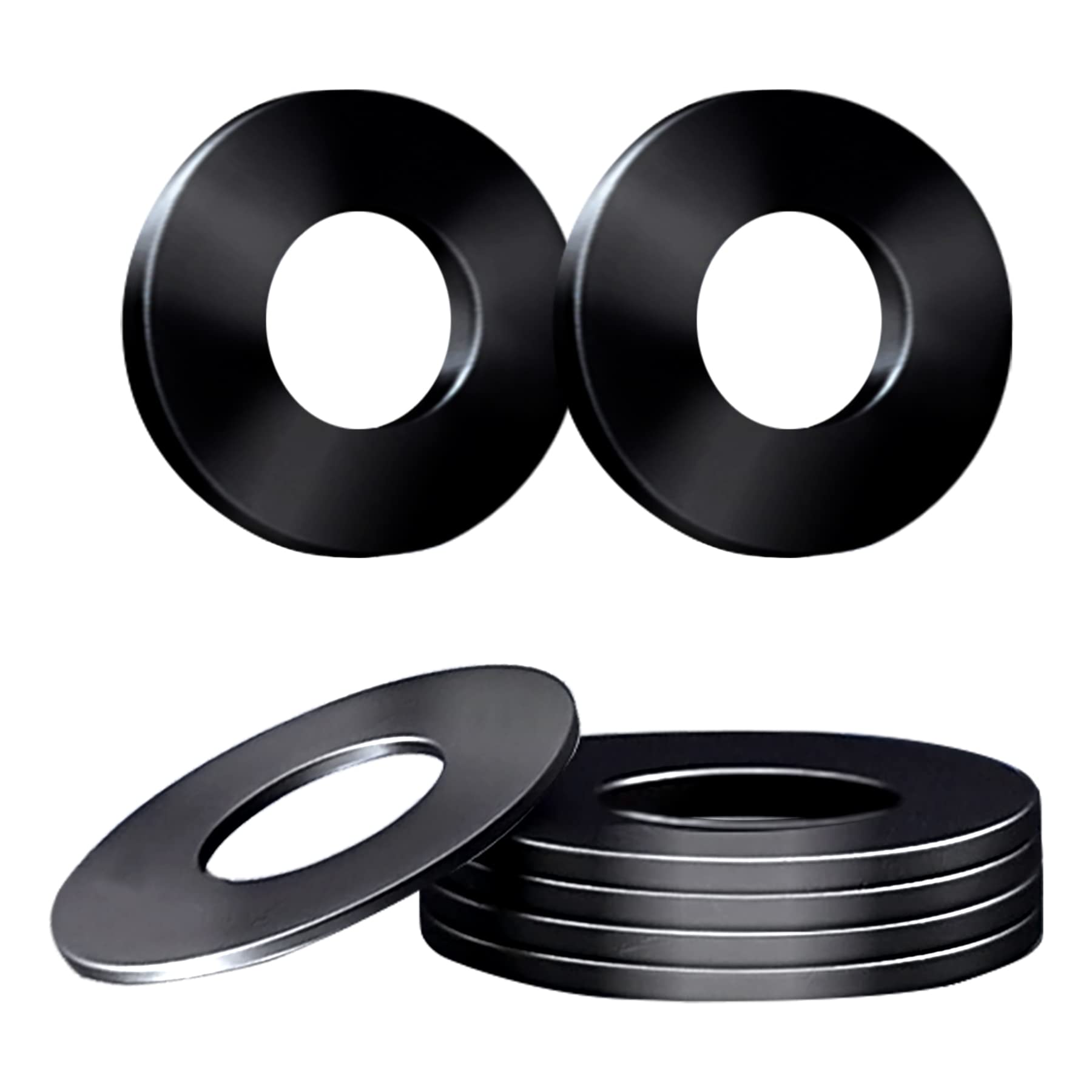Flat Washers for Screws and Bolts, 18-8 Stainless Steel Hardware Washers,Black Oxide Finish, Fits 1/2" Fasteners (25 pcs Pack)