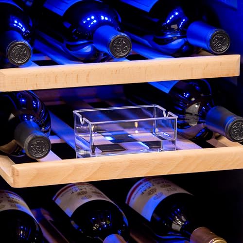 NewAir 15" Built-in or Freestanding 29 Bottle Dual Temperature Zone Wine Fridge, Quiet Operation Wine Cooler with Beech Wood Shelves, Stainless Steel Wine Cellar for Red, White, and Sparkling Wine