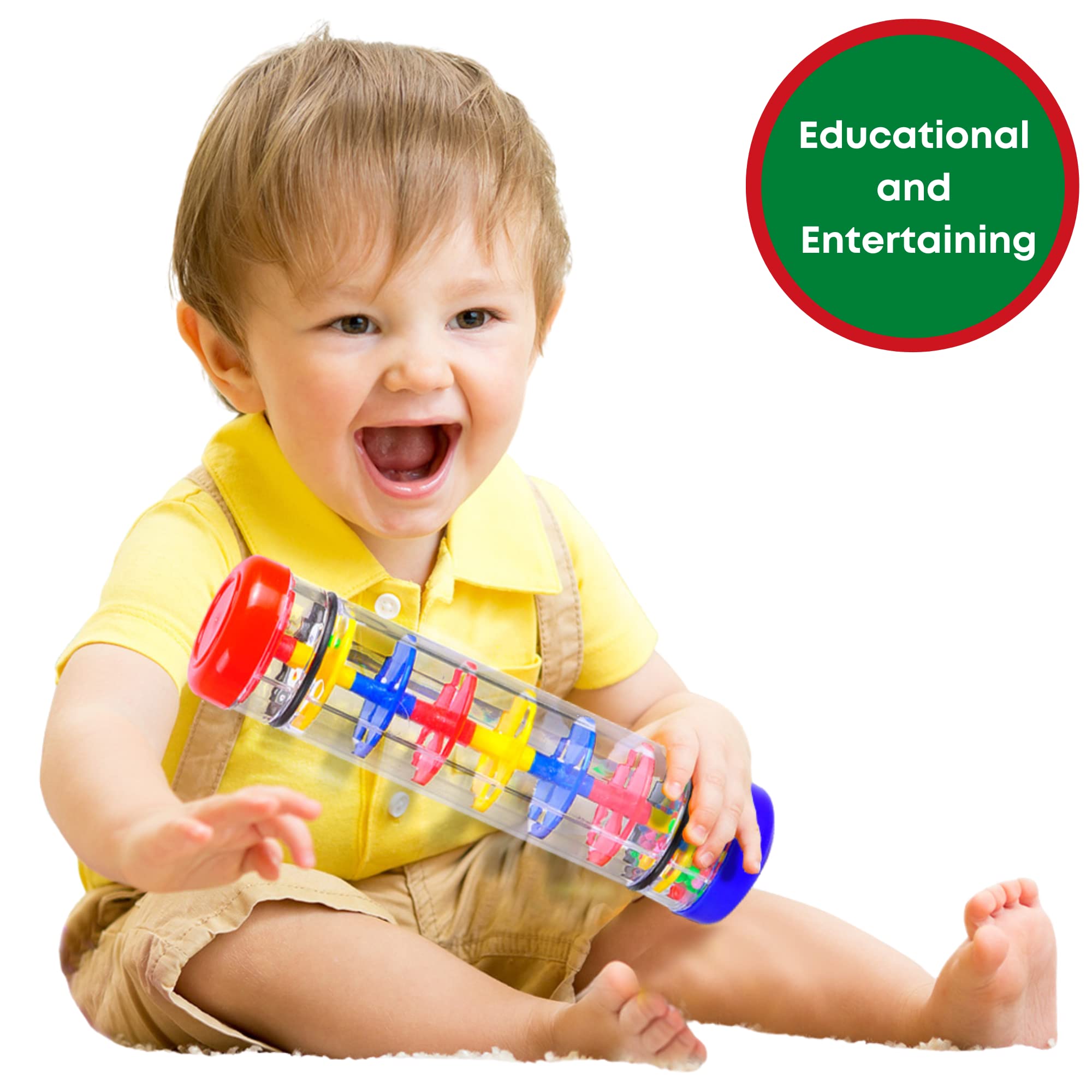 Rainmaker Baby Toys for 6 to 12 Months - ๐๐๐ฌ๐ญ๐๐ซ ๐๐๐ฌ๐ค๐๐ญ ๐๐ญ๐ฎ๐๐๐๐ซ๐ฌ ๐๐จ๐ซ ๐๐ข๐๐ฌ & Toddlers for Sensory & Hand-Eye Coordination with Giftable Box - Rain Stick Musical Instrument