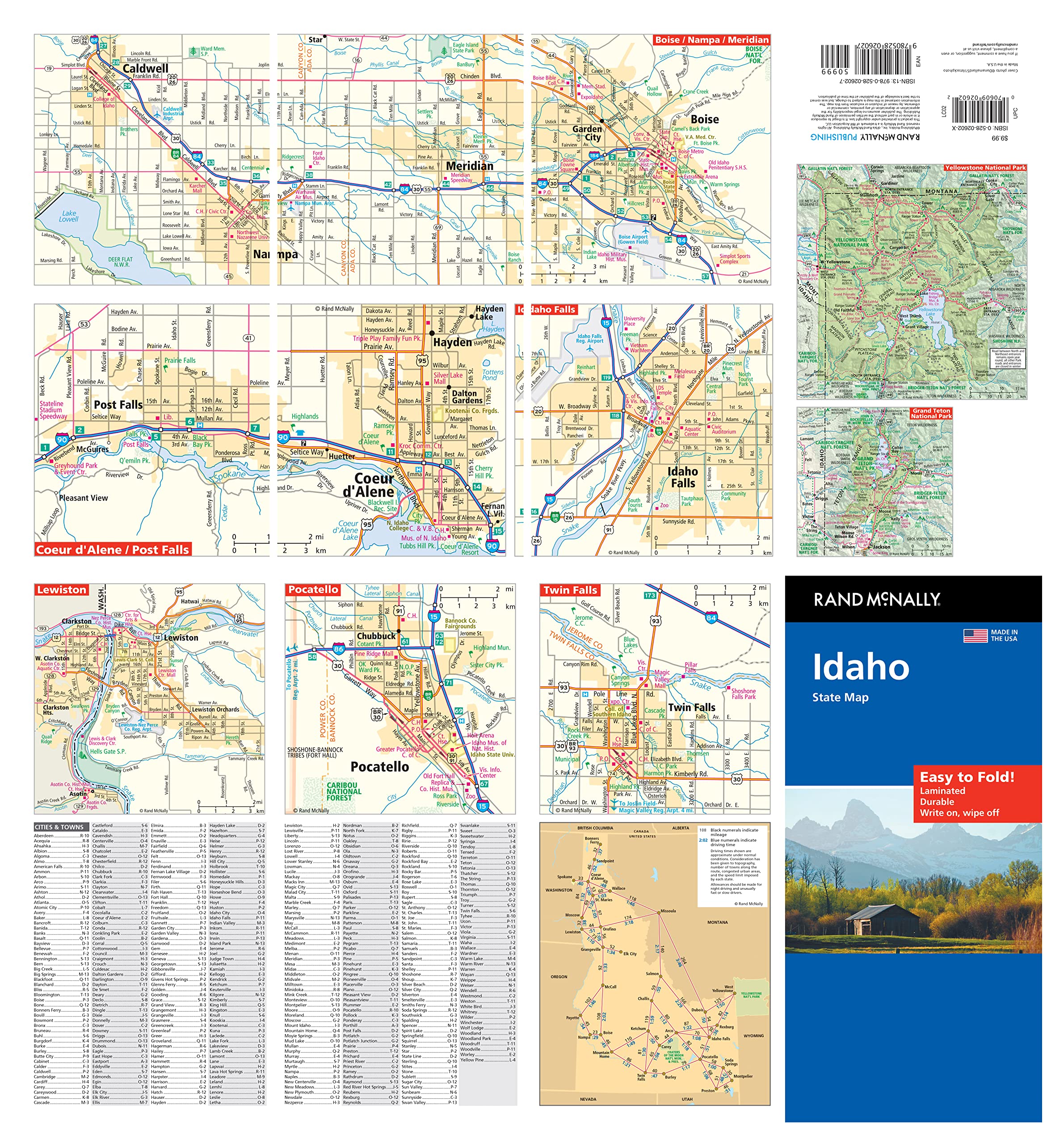 Rand McNally Easy to Fold: Idaho State Laminated Map