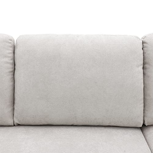 SIENWIEY Sectional Sofa Set, Sleeper Sofa Bed with Storage Chaise for Living Room Modern L-Shape Velvet Pull Out Couch for Small Space(Grey)
