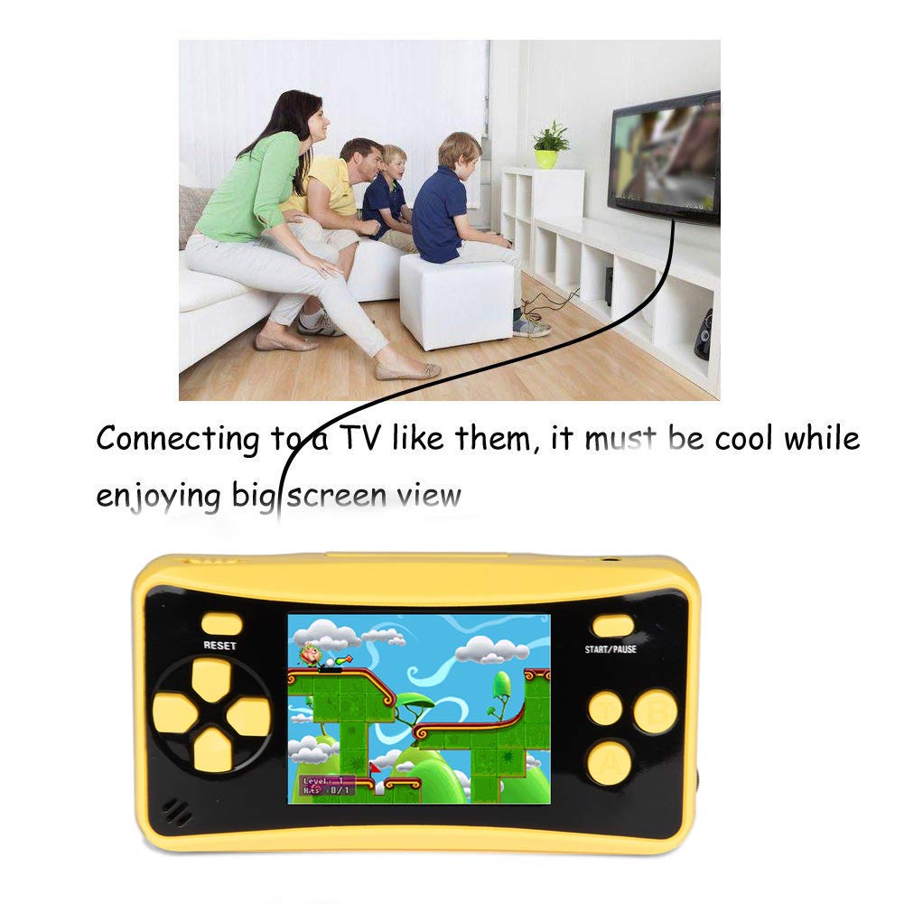 X-JOYKIDS Retro Handheld Games for Kids Built in 182 Classic Old Style Electronic Game 2.5'' Screen AV Output No WiFi Needed Portable Video Player Children Travel Holiday Entertain(Yellow)