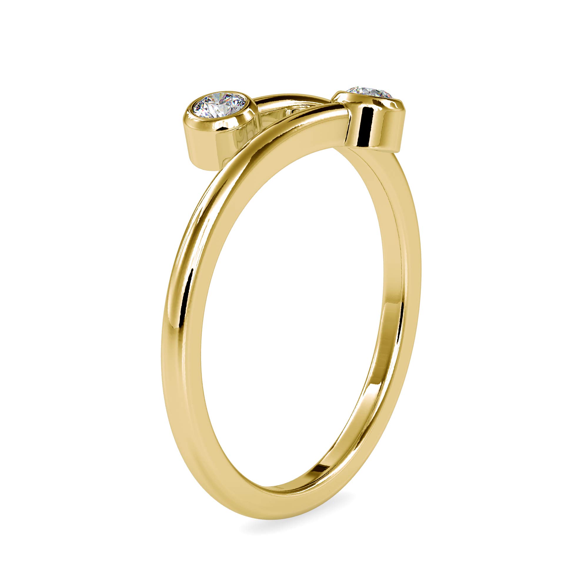Certified Adjustable Diamond Ring Studded with 0.13 Ct Round Natural Diamond in 18K White/Yellow/Rose Gold for Women on Her Wedding Celebration (Color-Clarity: IJ-SI)