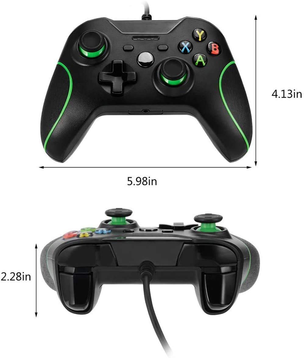 Wired Controller for Xbox One, Upgraded Game Controller Compatible with Xbox One/X/S/and PC(Black 1)