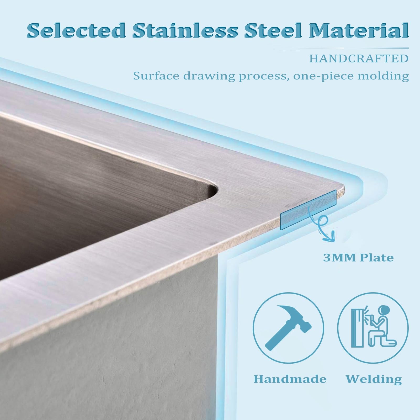 KOYGIMNDR Stainless Steel Laundry Tub Balcony Household Wash Basin with Washboard Kitchen Sinks Bathtub Single Bowl Easy to Clean Double Sink Laundry Pool (Color : Left, Size : 60x48cm)