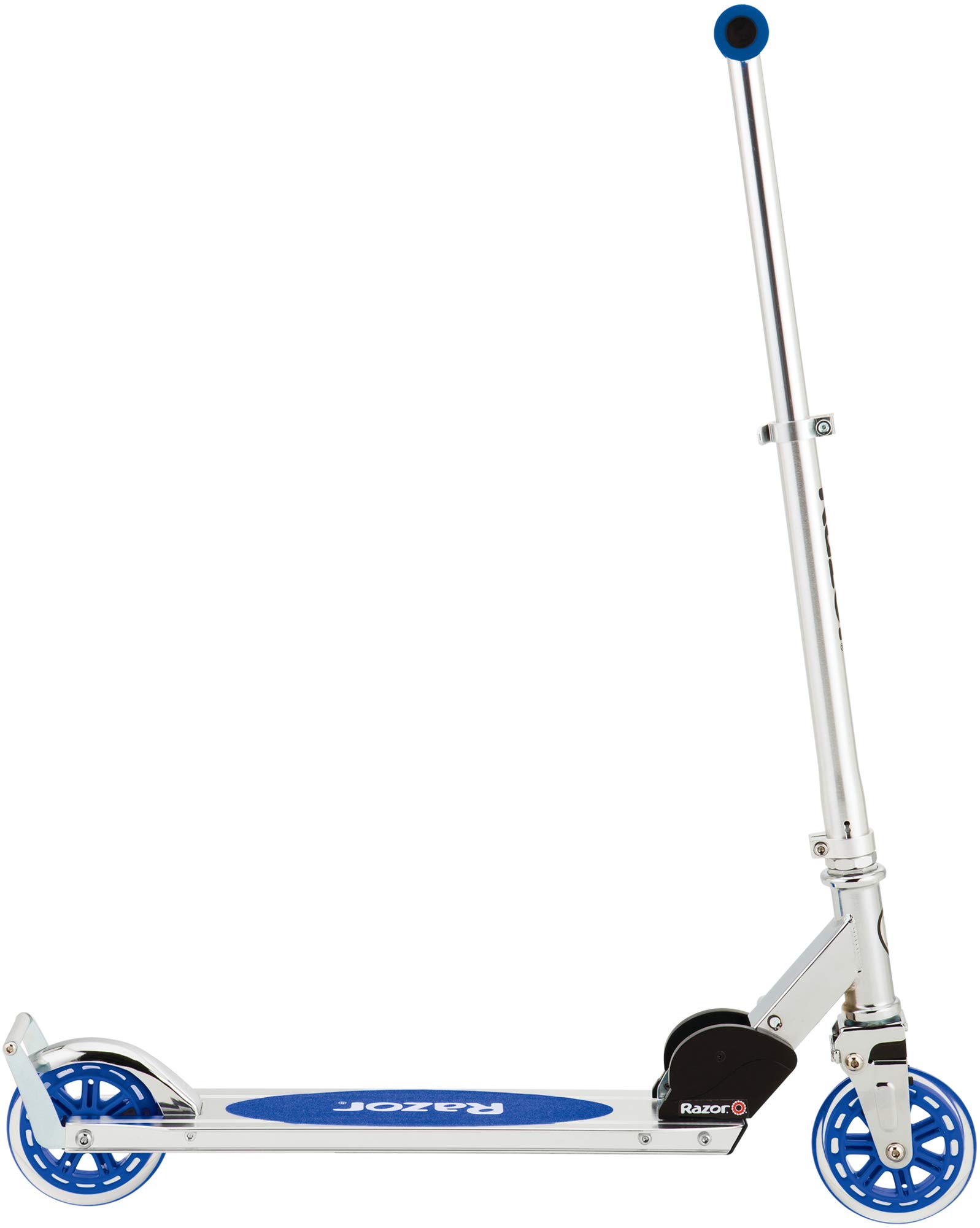 Razor A3 Kick Scooter for Kids Ages 5+ - Foldable, Lightweight, Large Wheels, Front Vibration Reducing System, Adjustable Handlebars, For Riders up to 143 lbs, Blue