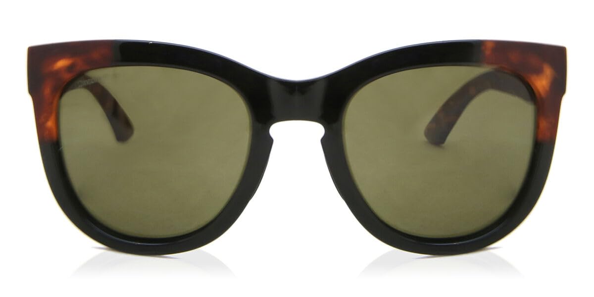 Smith Women's Sidney Sunglasses Black Havana Block with ChromaPop Gray Green Polarized Lens