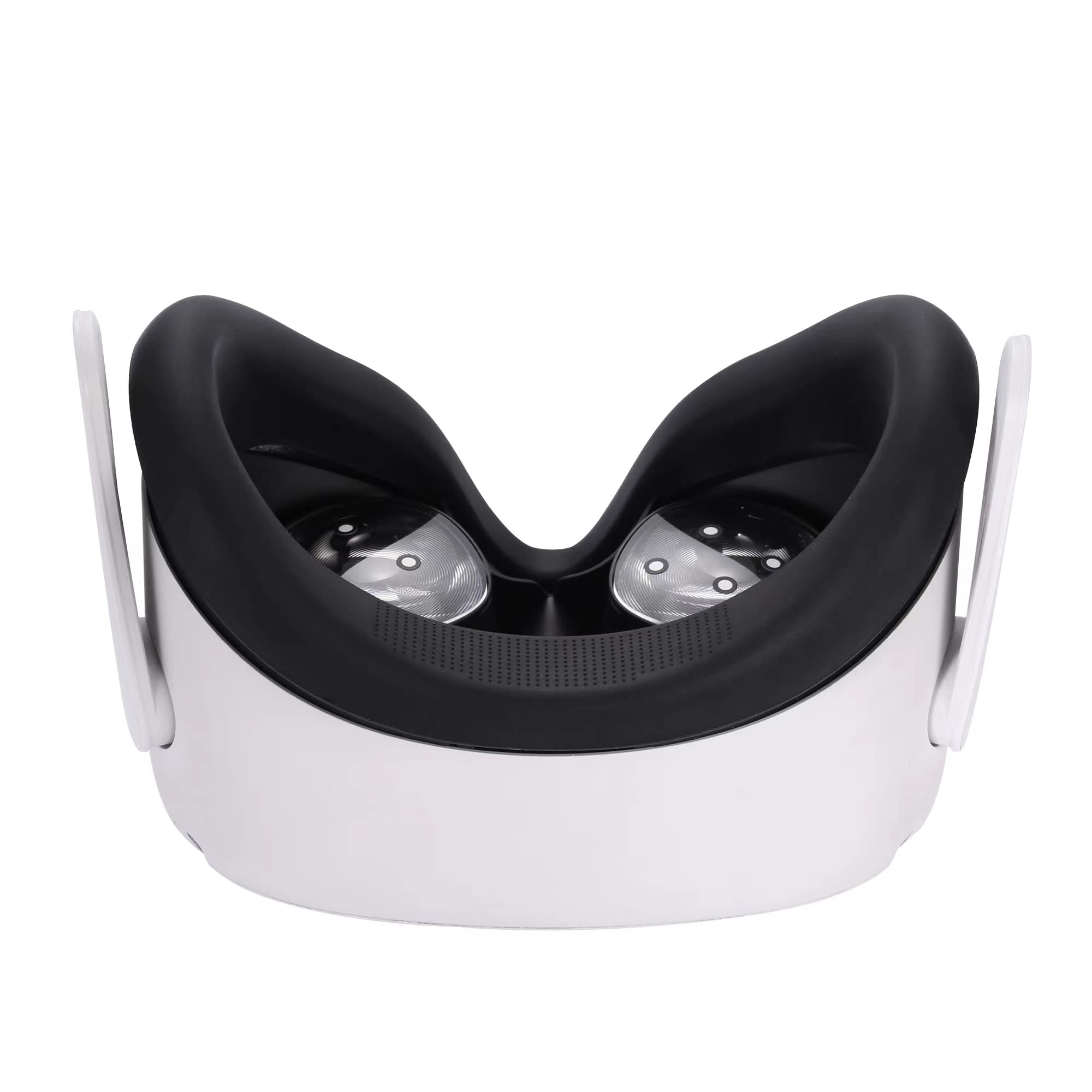 VR Silicone Face Covers Compatible with Oculus Quest 2,Light-Thin VR Face Pads,Waterproof Anti-Dirty Replacement Facial Cushion VR Pads Accessories(Black)