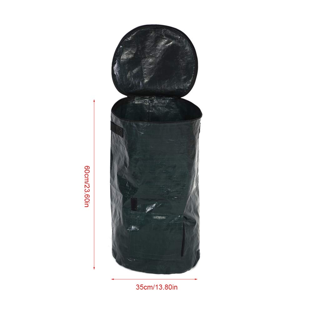 Mintata Collapsible Compost Bag, 2 Sizes Kitchen Garden Yard Organic Waste Compost Bag Environmental Friendly PE Growers Bags (Size : 3560cm)