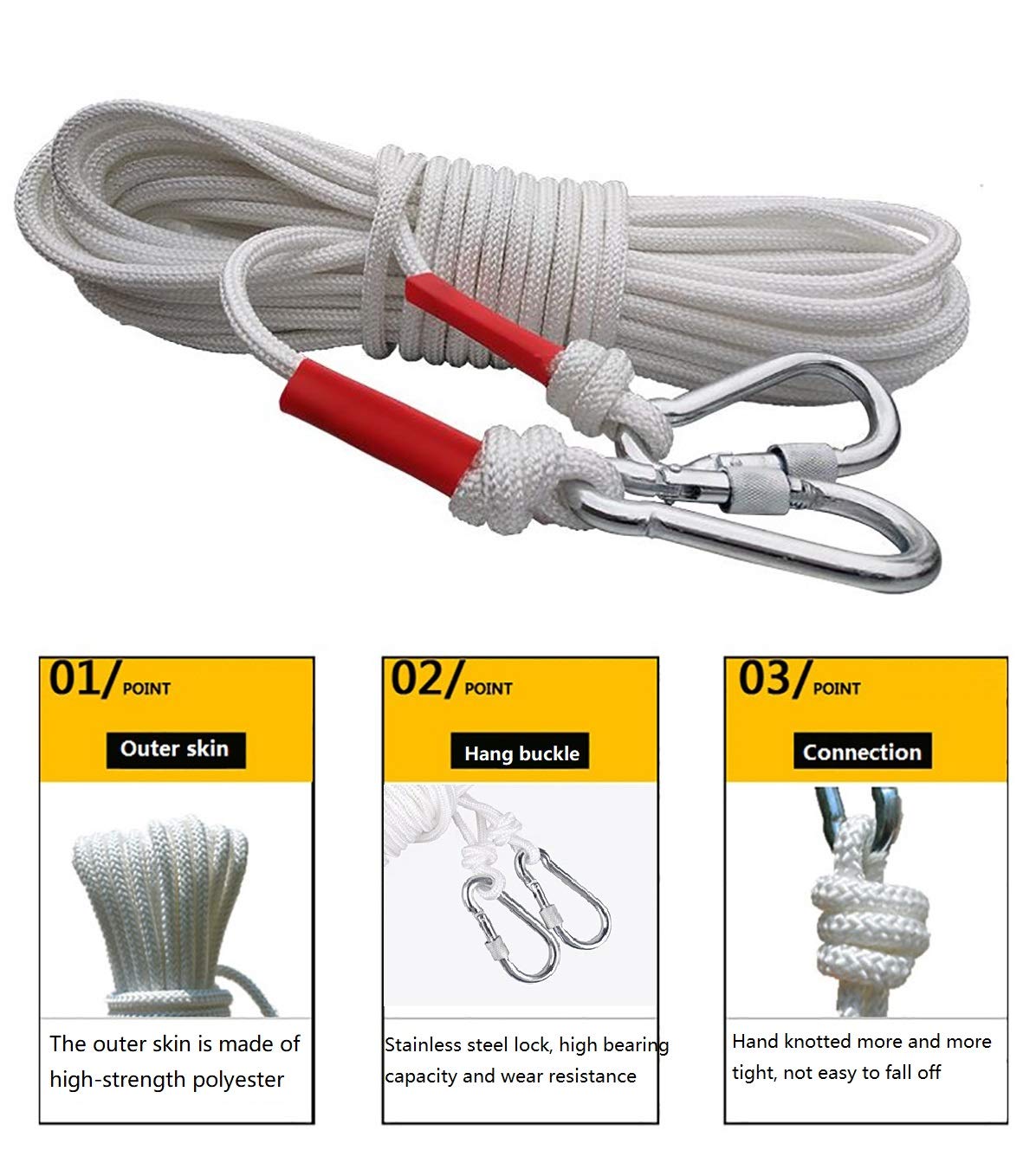 Newraturner Clothesline Clothes Drying Rope Portable Travel Clothesline Adjustable for Indoor Outdoor Laundry Clothesline, Perfect Windproof Clothes Line, Hanger for Camping Travel & Home Use(32-ft)