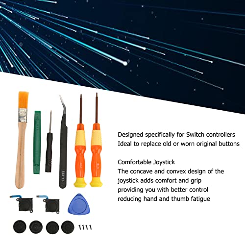FECAMOS Joystick Repair Tool Kit, Ergonomic 17 in 1 Easy to Control Joystick Replacement Screwdriver Kit Professional for Game Consoles