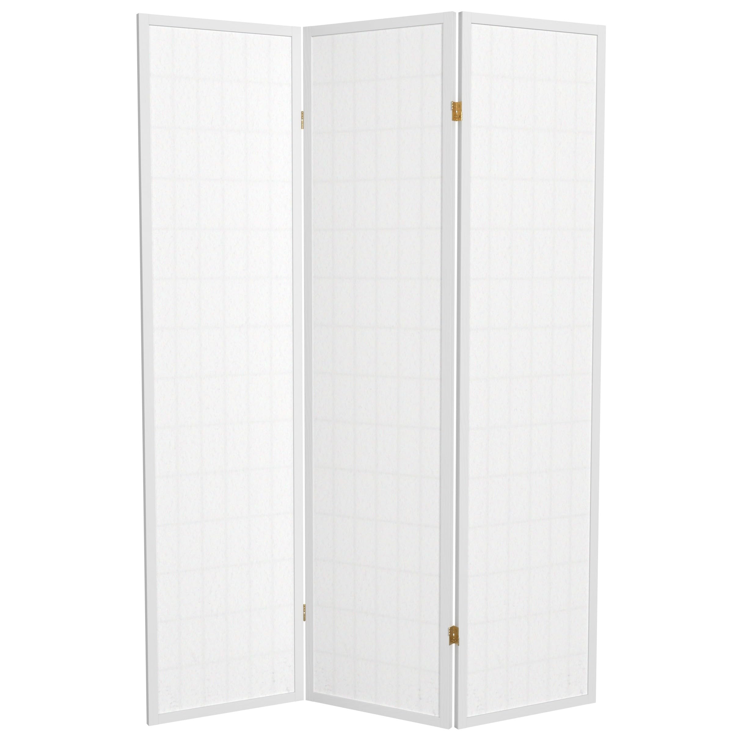 Red Lantern 6 ft. Tall Window Pane Shoji Screen-White-3 Panels Room Divider