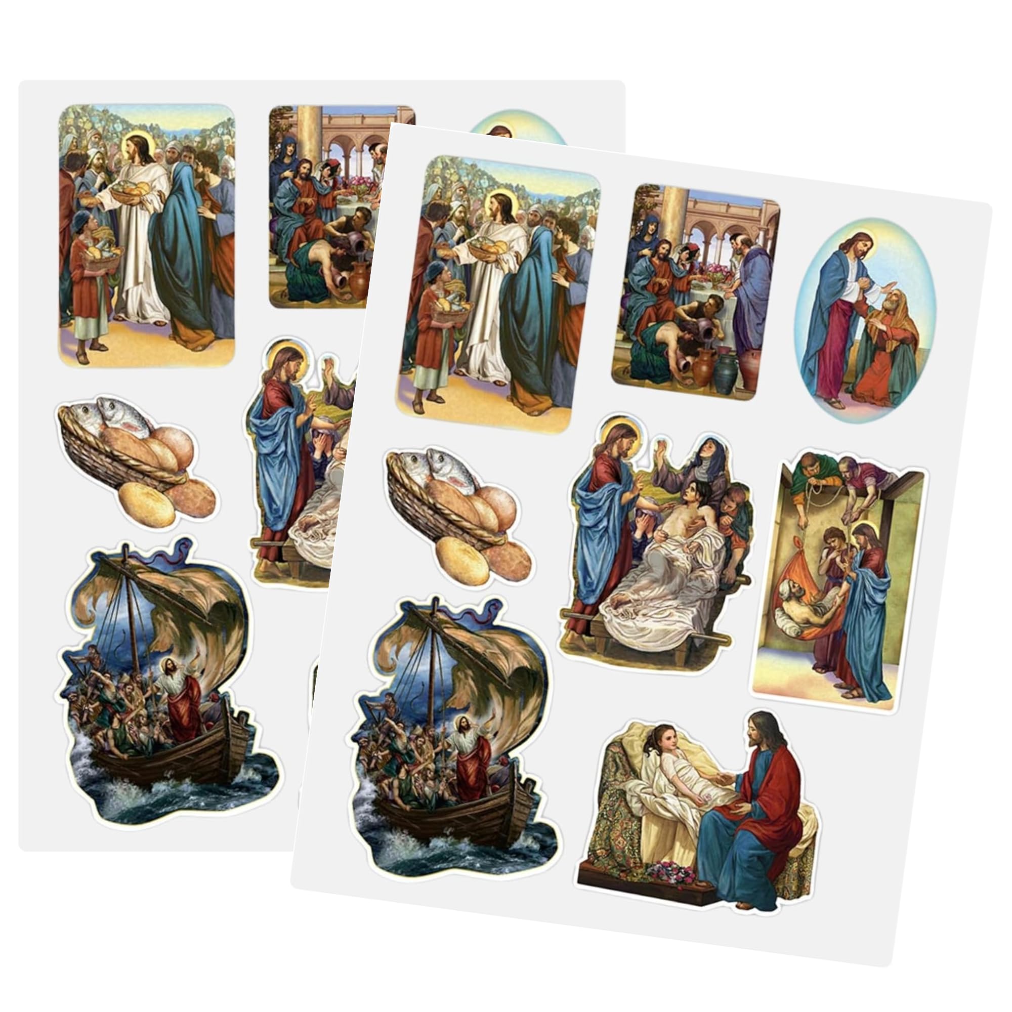 Our Miracle of Jesus Catholic Sticker Sheet, Novelty Religious Inspirational Stickers for Sunday Schools, Scrapbooking, Journaling, Pack of 2