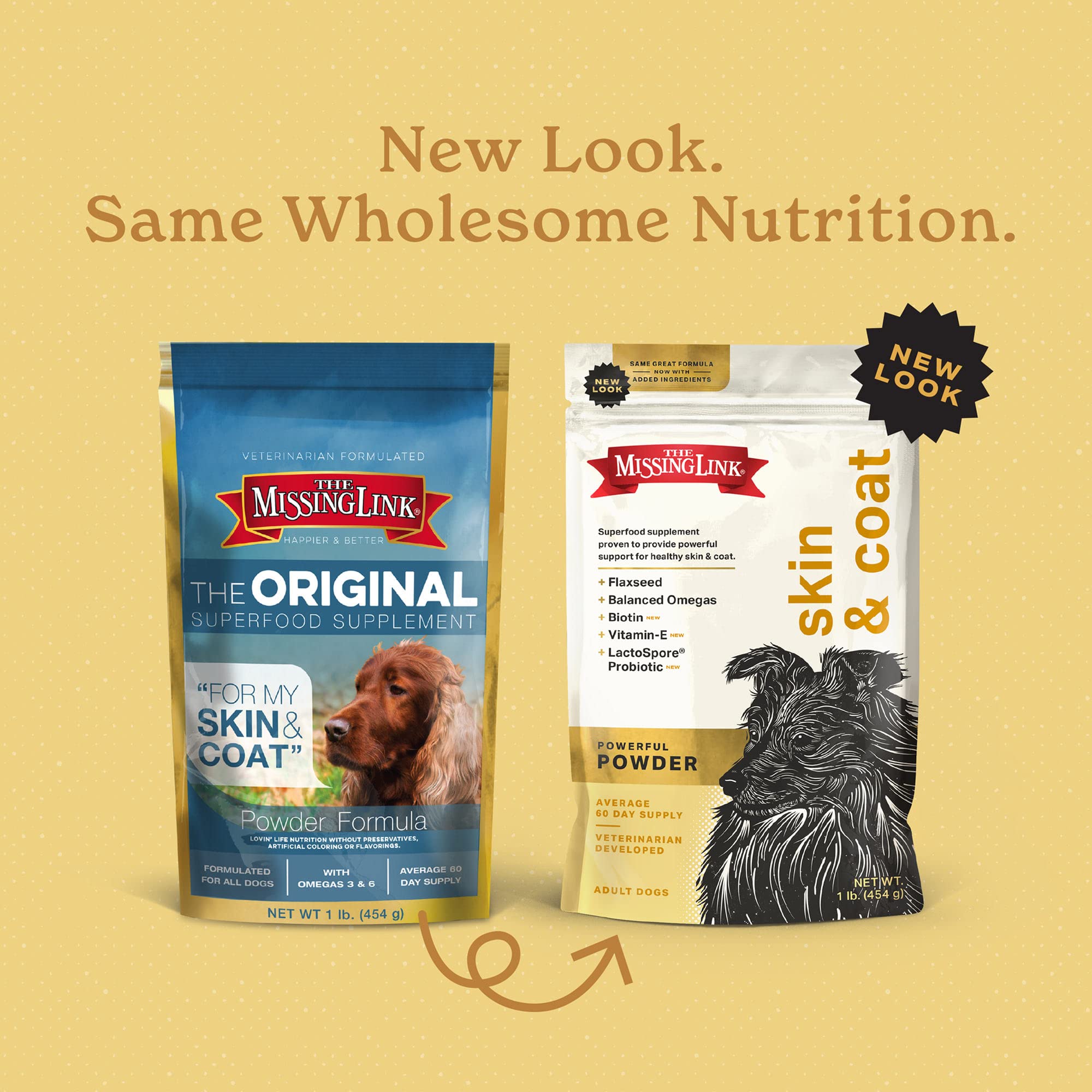 Missing Link Ultimate Skin and Coat Dog Supplement, 1 Pound each (Pack of 3)