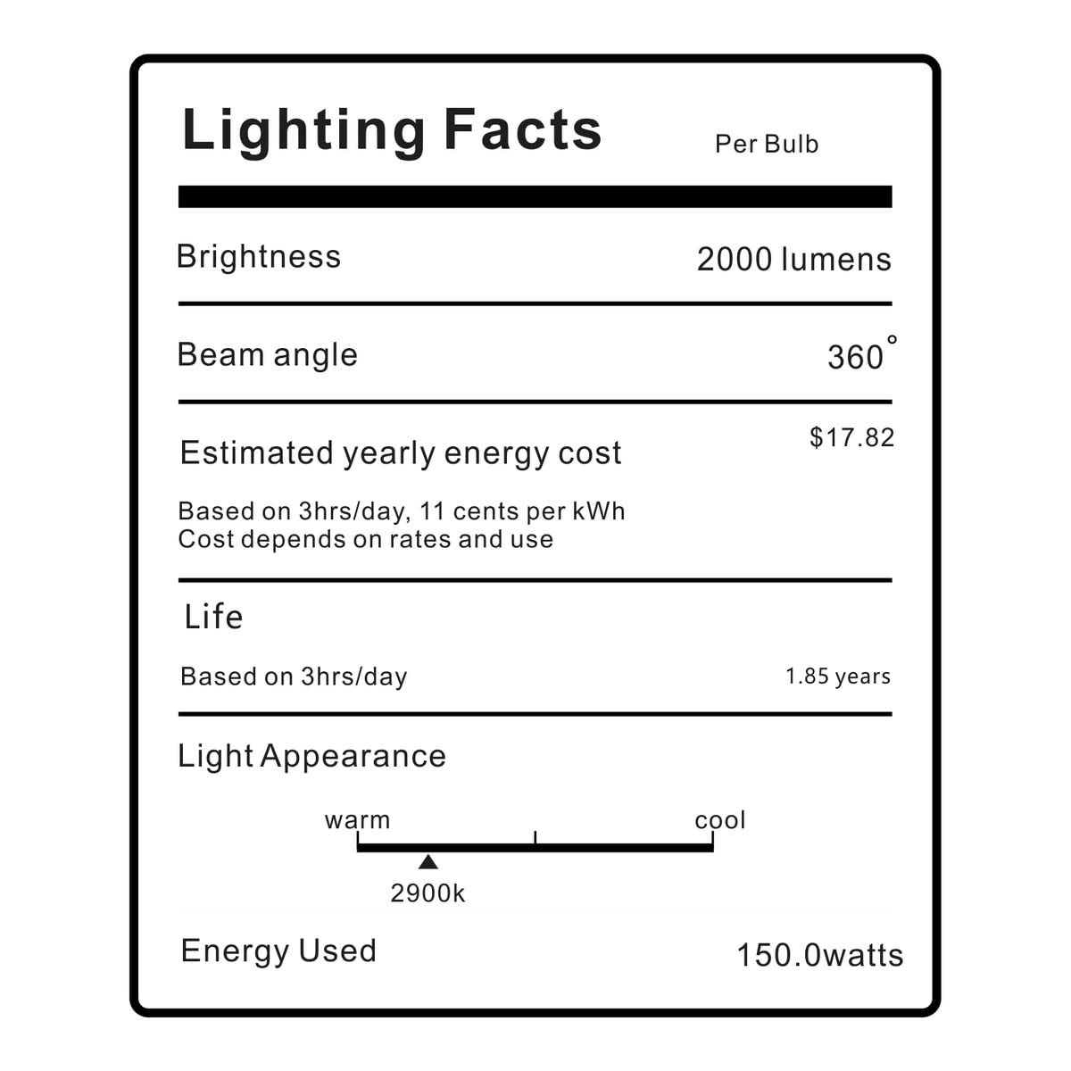 SKYEVER JDD Halogen Lamp Bulb AC 110V-130V E26 150 Watts for Photography Lighting, Modeling Light, Strobe Light and Flash Lamp, Warm White 2900K (2 Pack)