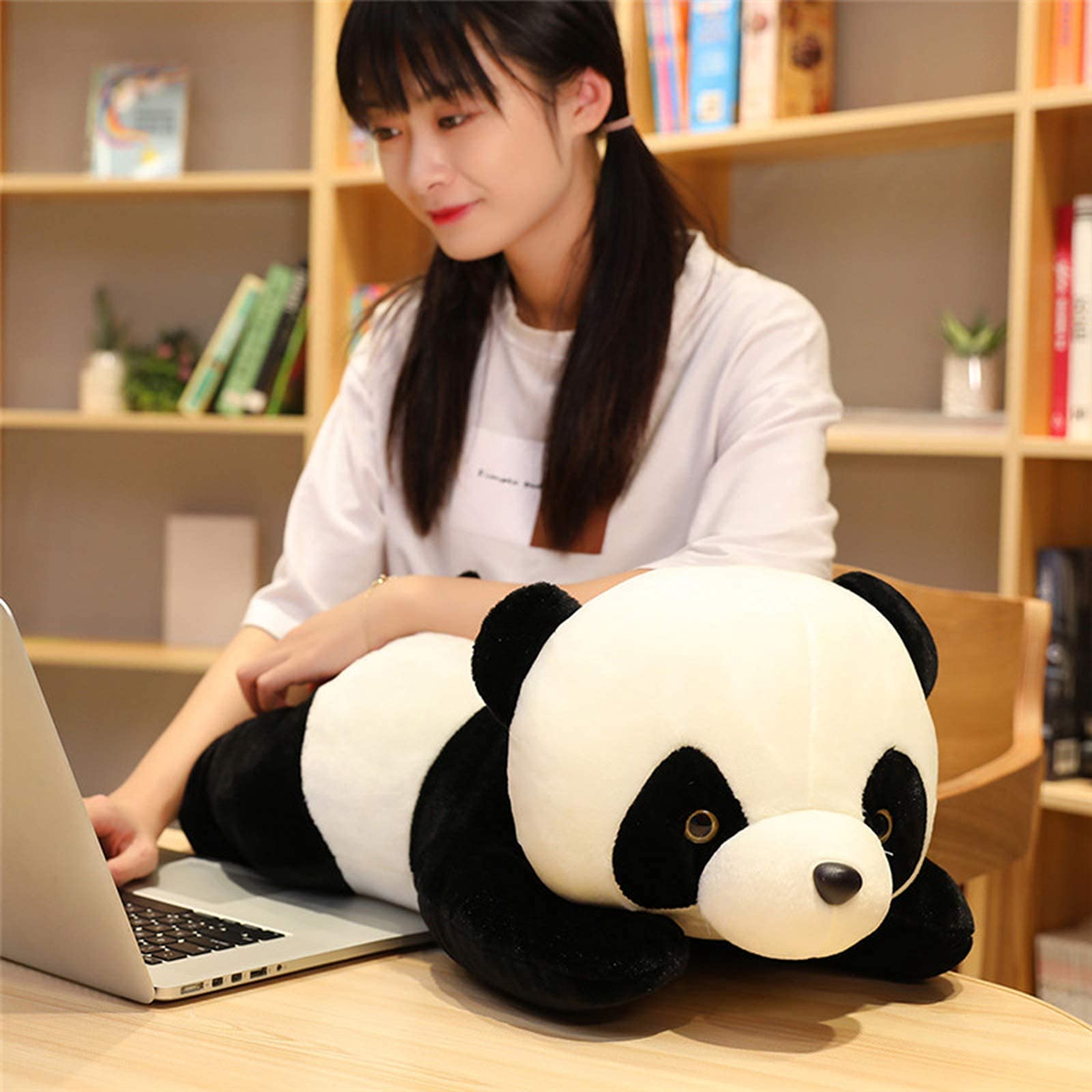 WjcnPac-Man 19.7''Panda Stuffed Plush Toy,Cute Panda Plush Pillow,Plush Pillow Toy Gifts for Kids Bedding Sleeping Boys Girls Birthday Easter Christmas Bedtime Gift