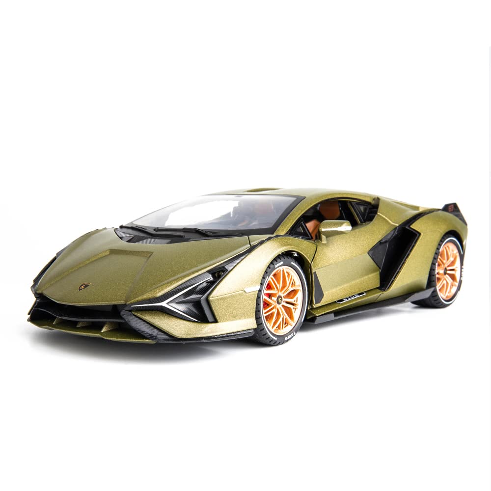 WAKAKAC Compatible for 1/18 Scale Sian Die-cast Model Car with Sound and Light Pull Back Collection Toy Car for Boys Adult(Army Green)