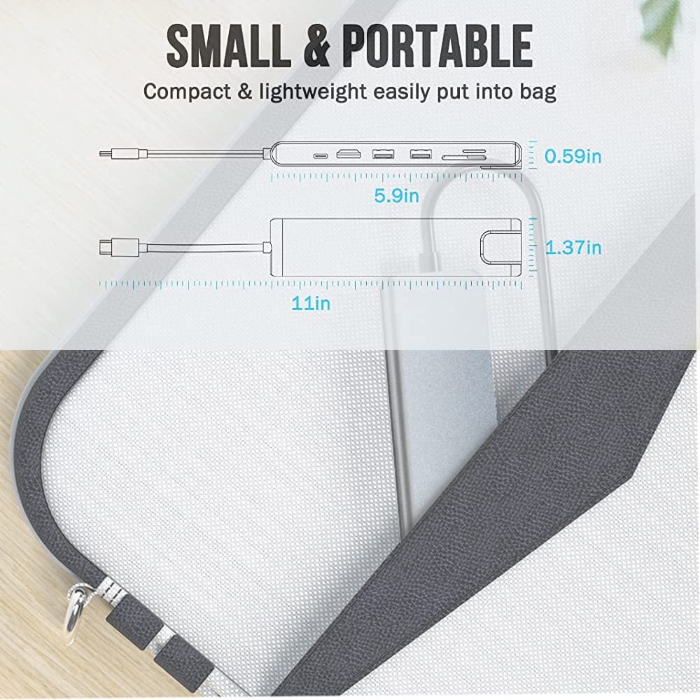 SLAUNT USB C Hub 8 in 1 USB C Adapter Compatible with MacBook Pro/Air M1 iPad Switch Docking Station USB C Ethernet Adapter HDMI Multiport Adapter Laptop USB C Hub TF/SD Card Reader USB PD Charging