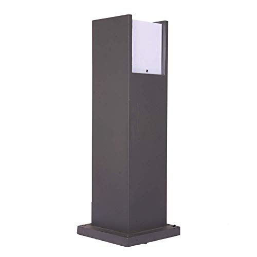 ZMY Outdoor Modern Simple Pillar Light Waterproof Aluminum Metal Post Lighting Acrylic Garden Loft Gate Column Lantern Courtyard Home Villa Decorative Pathway Fixture E27 Edison
