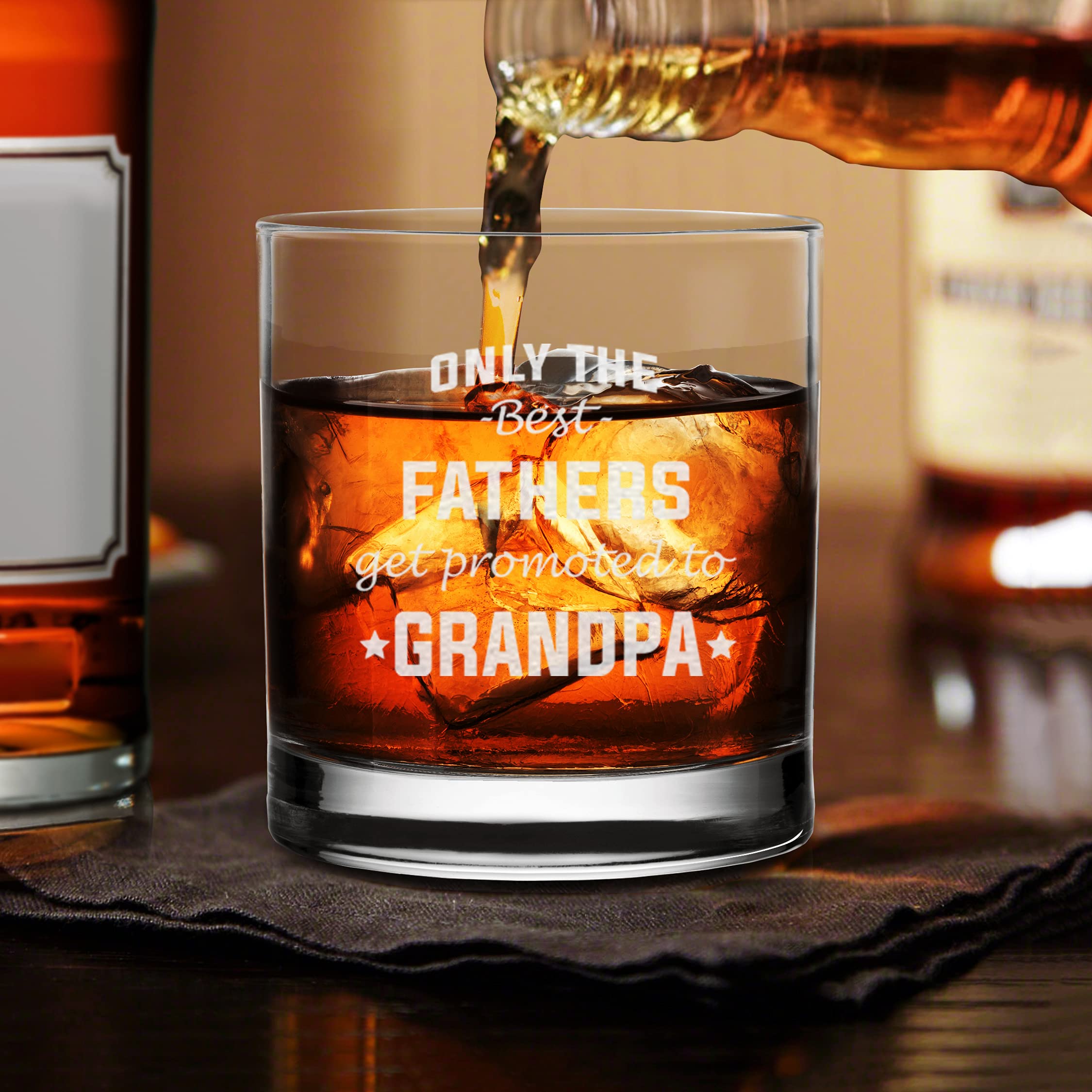 Only The Best Brothers get Promoted to Uncle Pregnancy Announcement Whiskey Glass (Uncle)