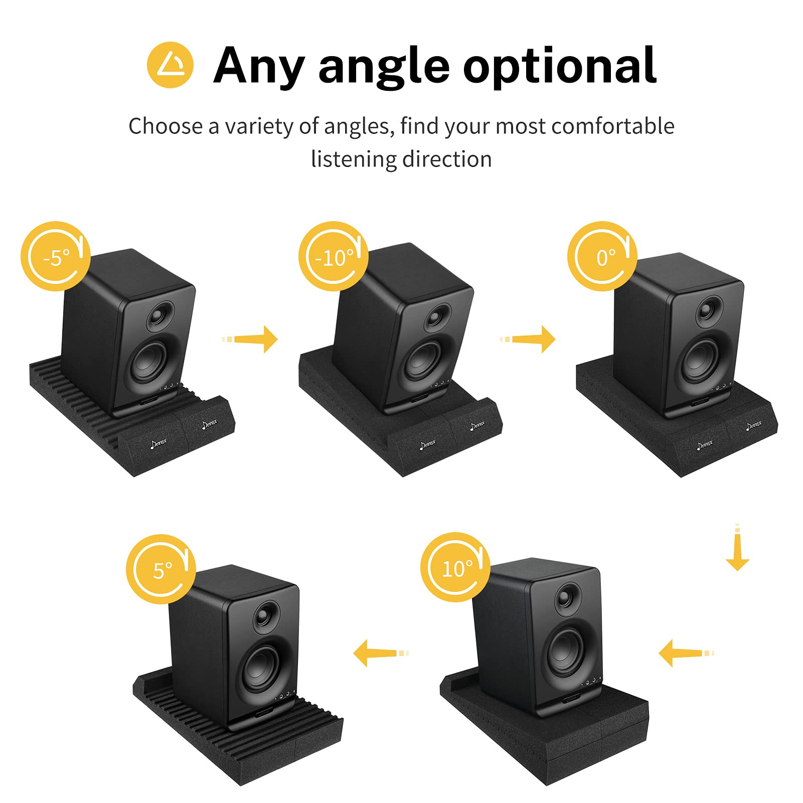 Donner Studio Monitor Isolation Pads, 4 Packs Foam Studio Monitor Pads for 3"-10" Monitors Acoustic Speakers