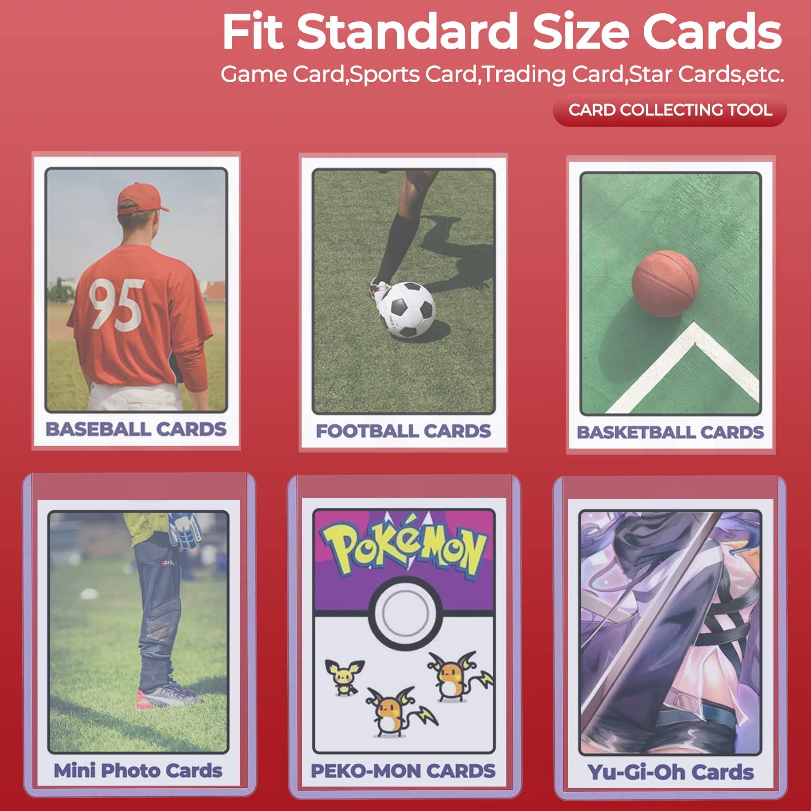 WANAVO 150 Pcs Hard Card Sleeves, 50 Piececard Sleeves Hard Plastic and 100 Piece Clear Soft Sleeves,for top loaders, Penny Sleeves, Baseball Card Protectors