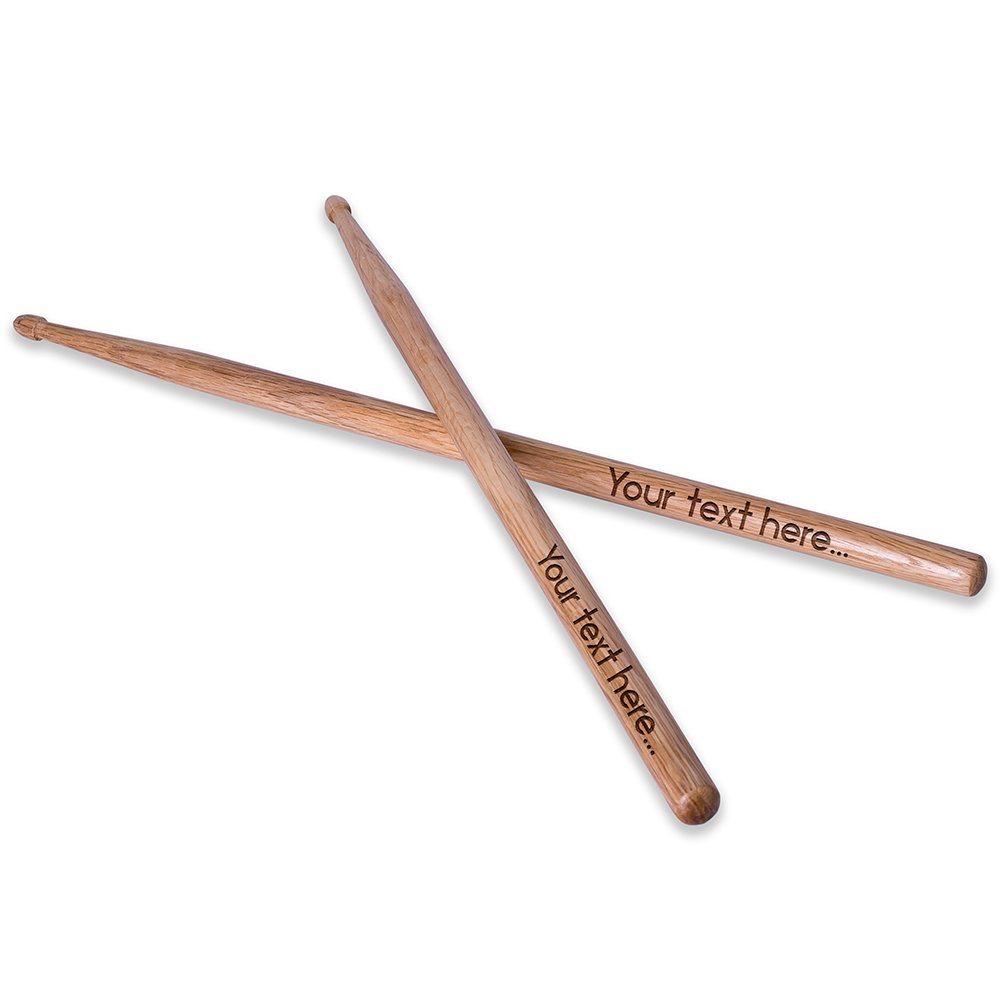 P Lab Personalized Drumsticks, 1 Pair of 5A or 5B Custom Engraved Wooden Drumsticks, Great Christmas Gift for Musician Drummer or For Your Band Musical Instruments Gift