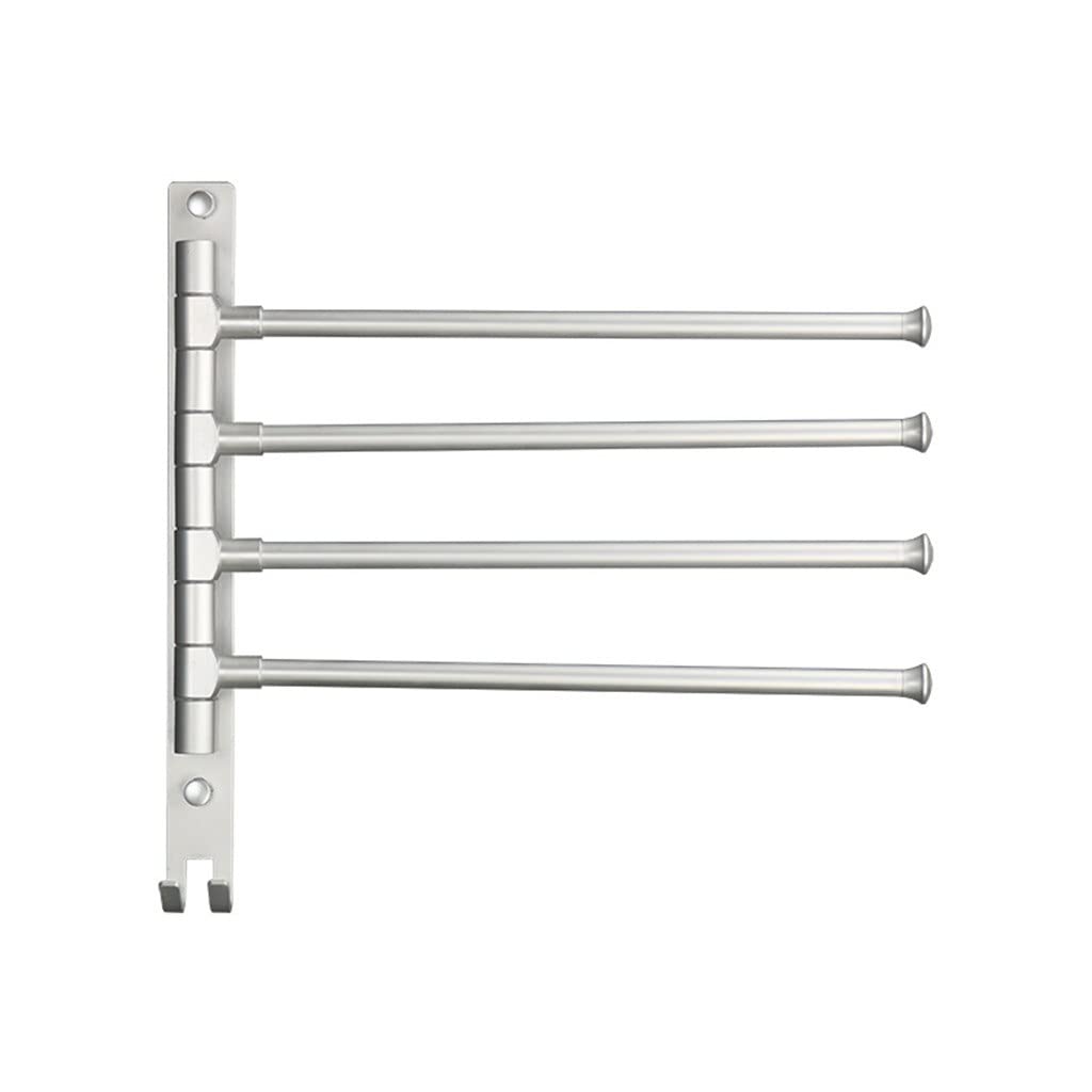GIUIN Towel Rack Multi Arms Hanging Hooks Bathroom Movable Bars Accessories Rack Shelf