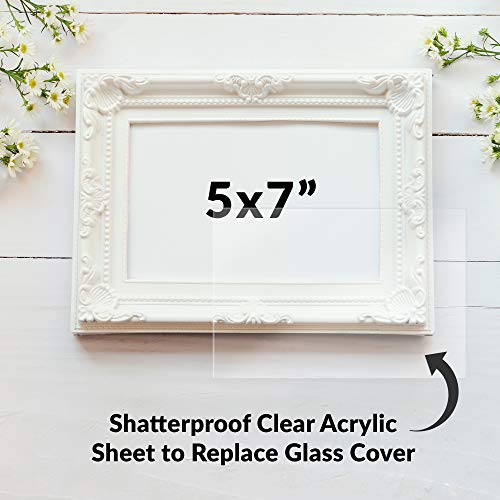 SimbaLux Acrylic Sheet Clear Cast Plexiglass 5β x 7β 0.08β Thick (2mm) Pack of 5 Transparent Plastic Plexi Glass Board with Protective Paper for Photo Frame Replacement, DIY Display Projects, Craft