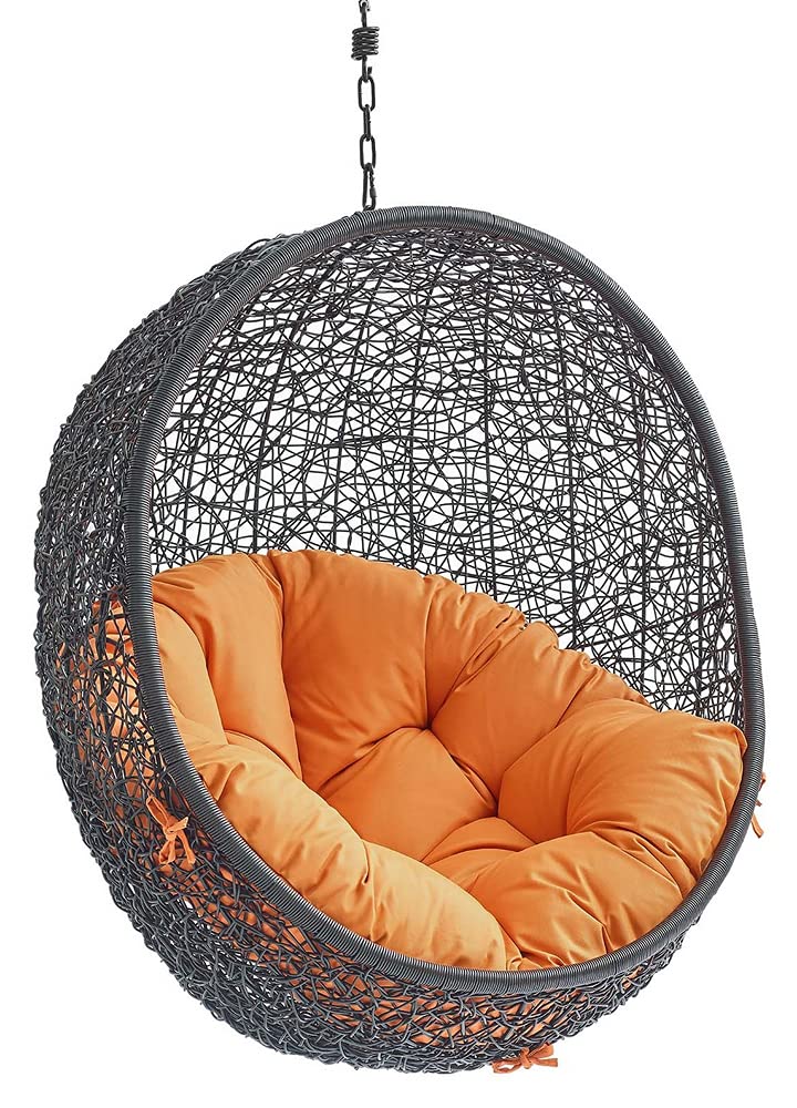 Modway EEI-3636-BLK-ORA Encase Swing Outdoor Patio Lounge Chair Without Stand, 43.5 x 40 x 125.5, Orange