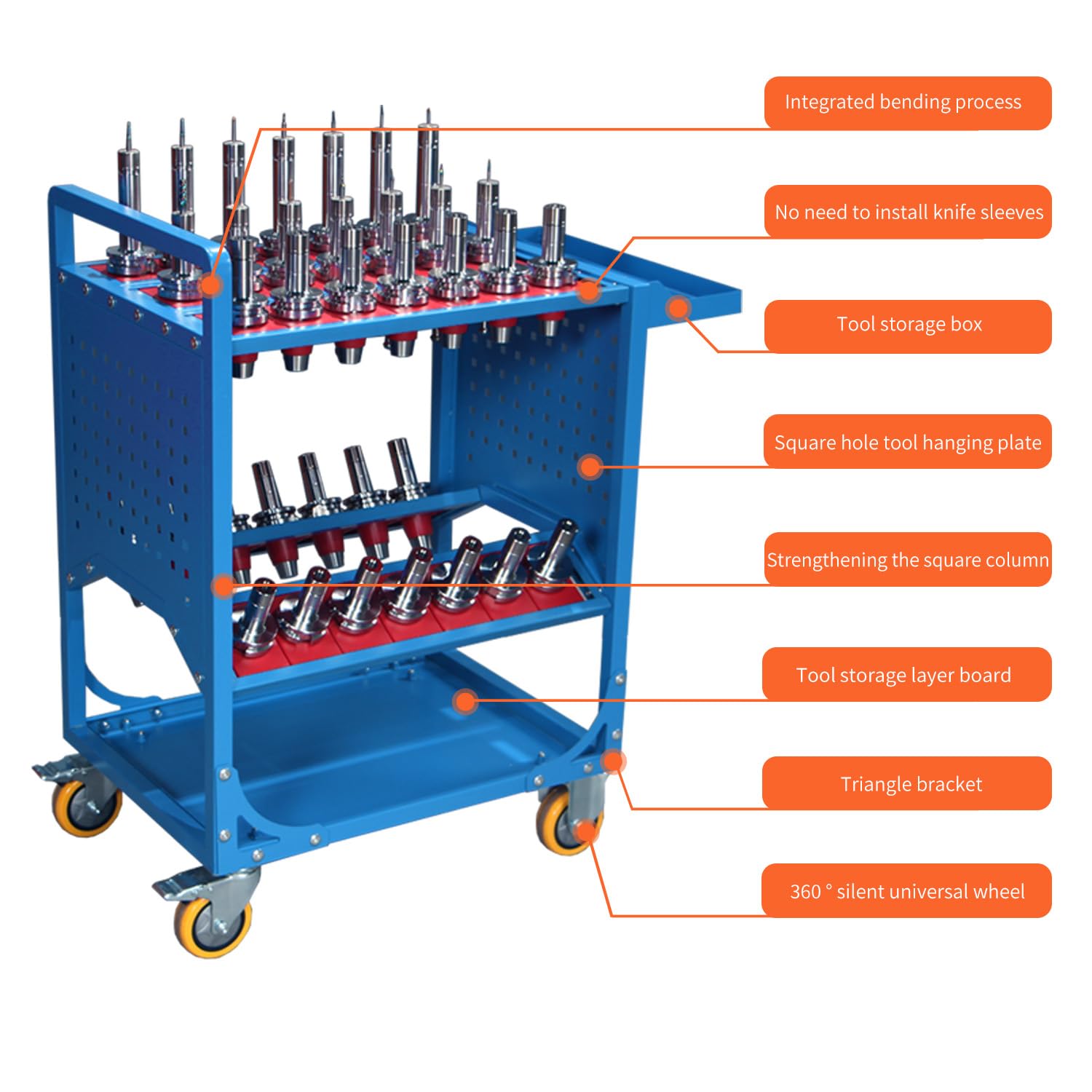 Generic Tool Cart 40 Taper Tool Holder CNC Tool Cart CAT40 tool trolley BT40 Service Carts CNC machine tool service cart (CAT40 35 Capacity), W2612P169677