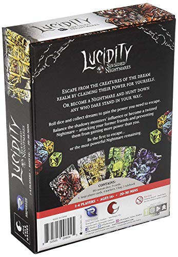 Renegade Game Studios Lucidity: Six-sided Nightmares 1-4 Players Ages 14+ 20-30 Minutes Push Your Luck Game