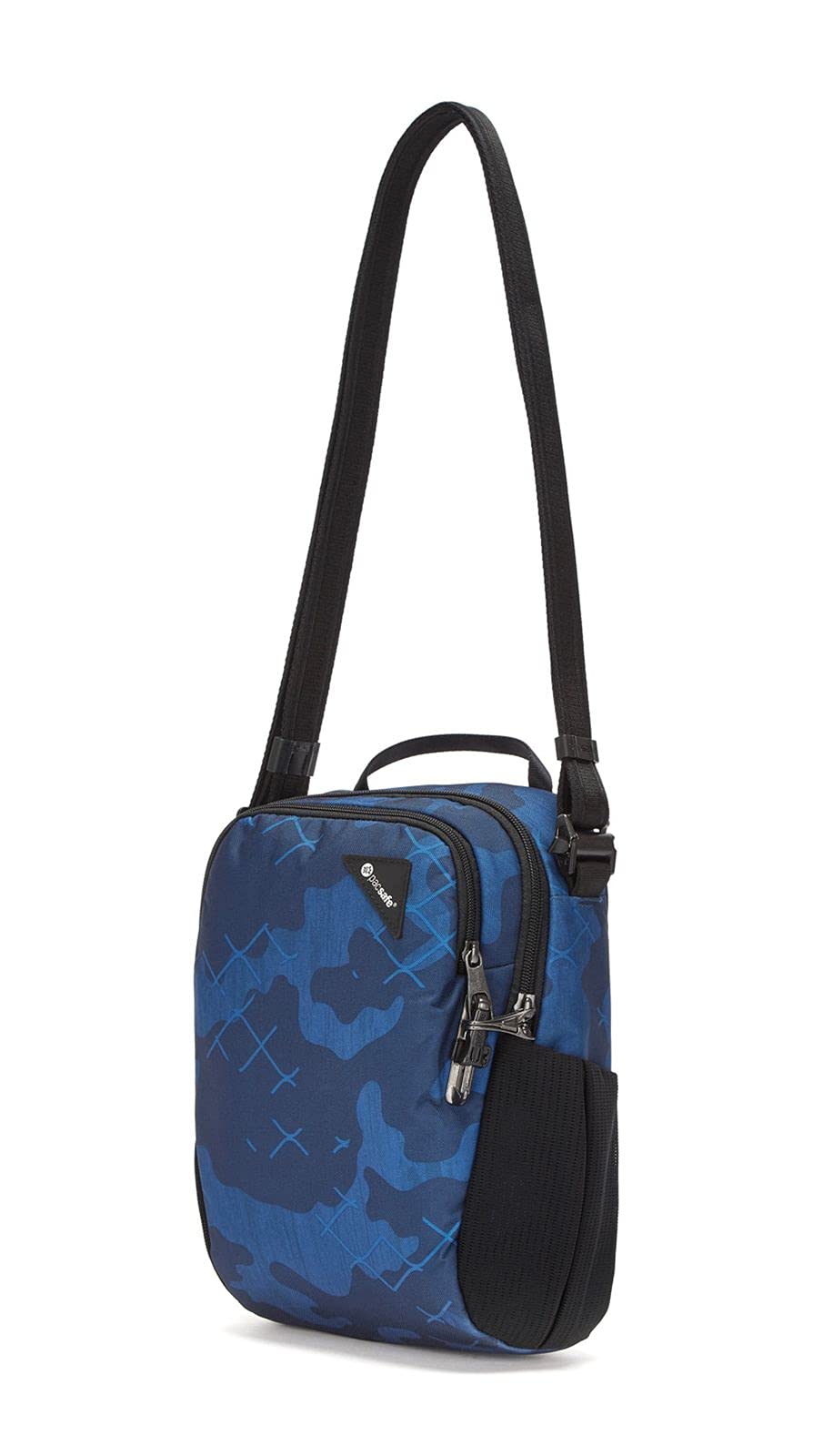 PacSafe Vibe 200 7.5 Liter Anti Theft Compact Travel Shoulder Bag-Fits 10.5 inch Tablet, Blue Camo