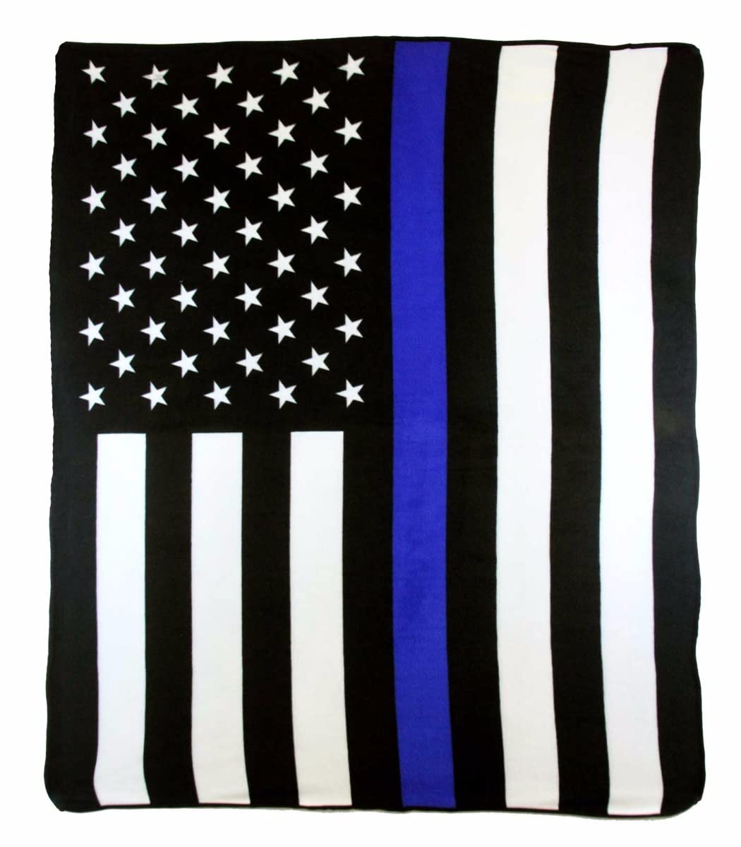 Infinity Republic - Thin Blue Line Soft Fleece Throw Blanket - 50x60 Perfect for Living Rooms, bedrooms, Kids' Rooms, Outdoors!