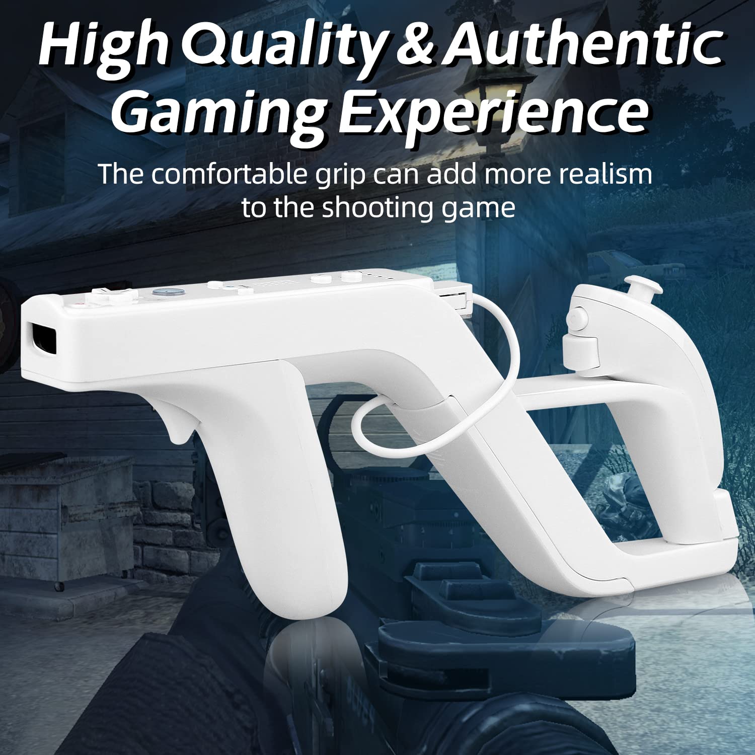 OSTENT Light Gun Attachment for Nintendo Wii Remote Nunchuck Shoot Sport Games
