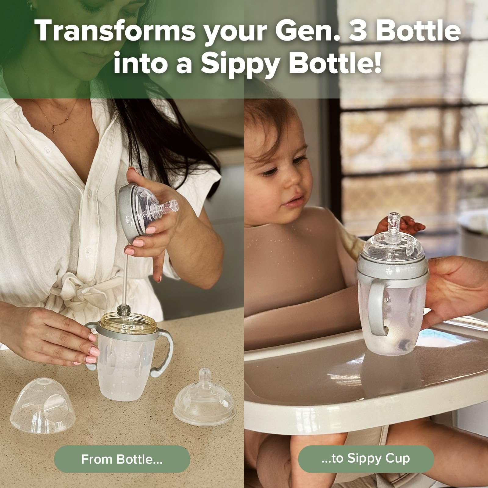 haakaa Weighted Straw Replacement Silicone 1pc, for Gen. 3 Manual Breast Pump Baby Bottle Sippy Cup Conversion Attachment