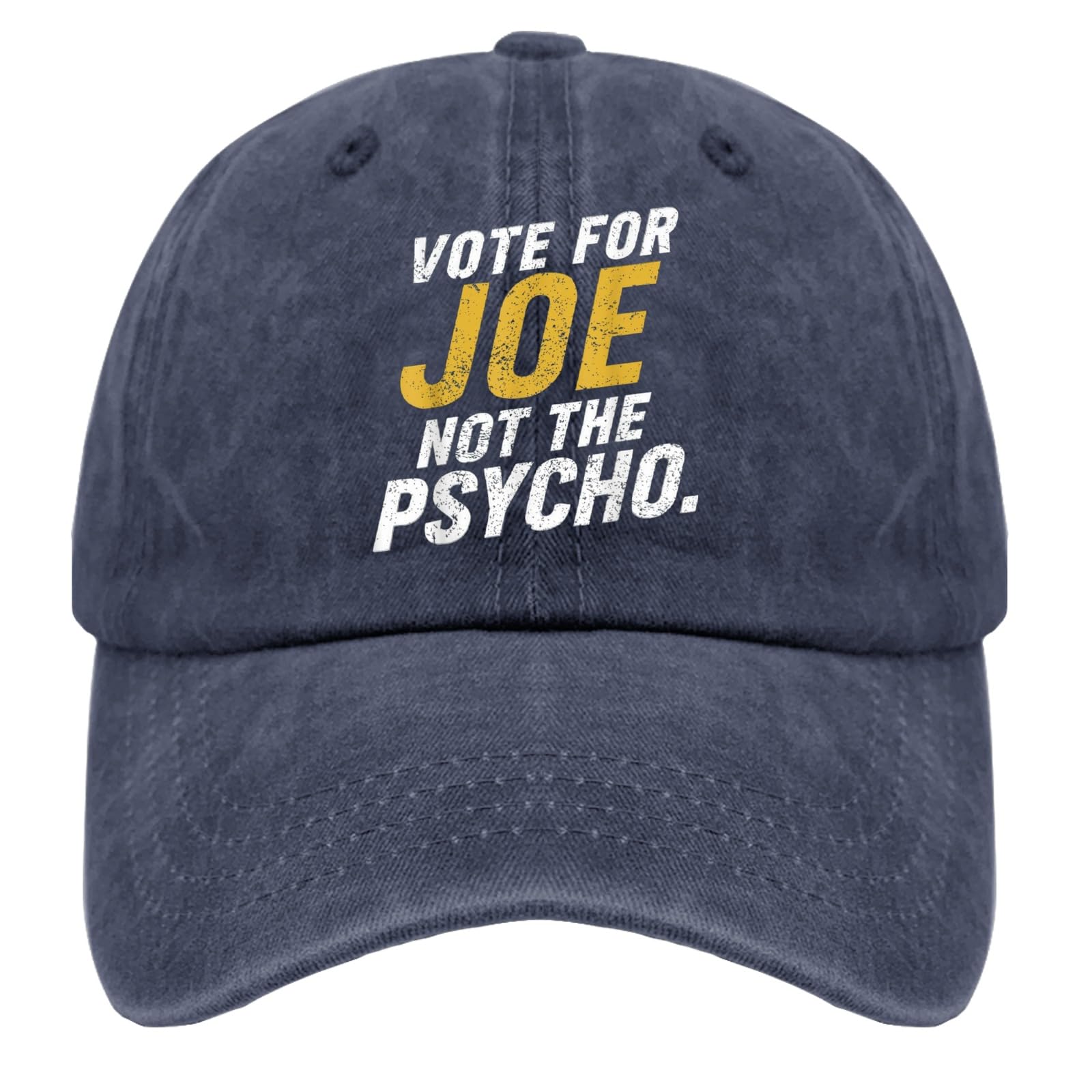 Generic Vote Hats Vote for Joe Not The Psycho Hats for Men Golf Retro Trucker Women Black Kawaii Hat Gift Hat Slogan, Navy Blue