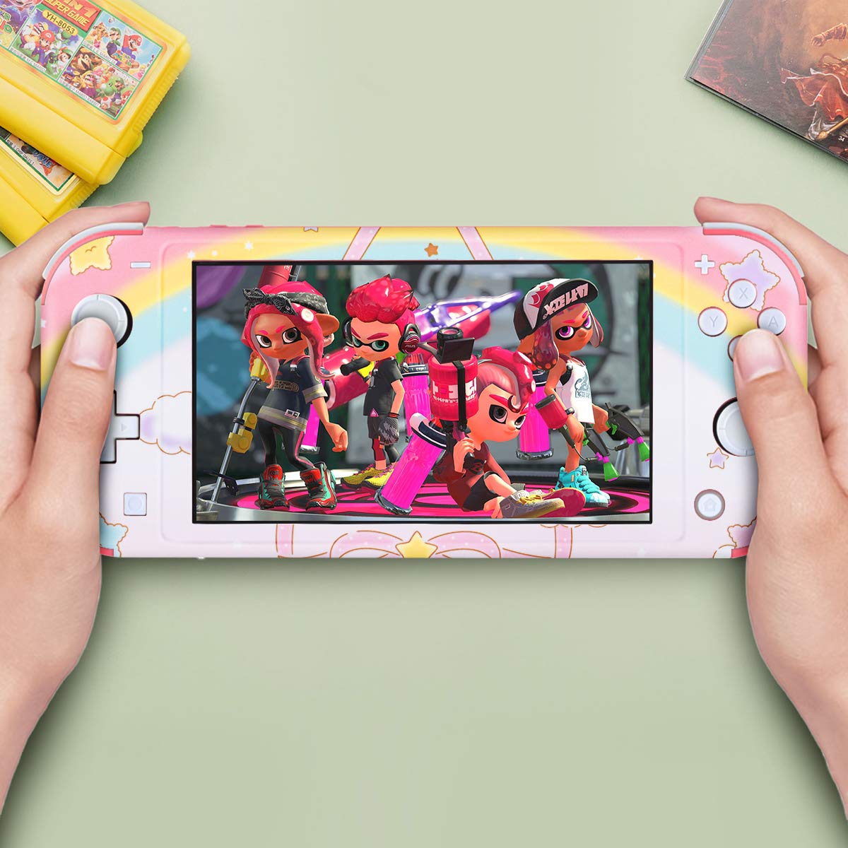 DLseego Switch Lite Skin Cute Couple Pattern Full Wrap Skin Protective Film Sticker Compatible with Switch Lite