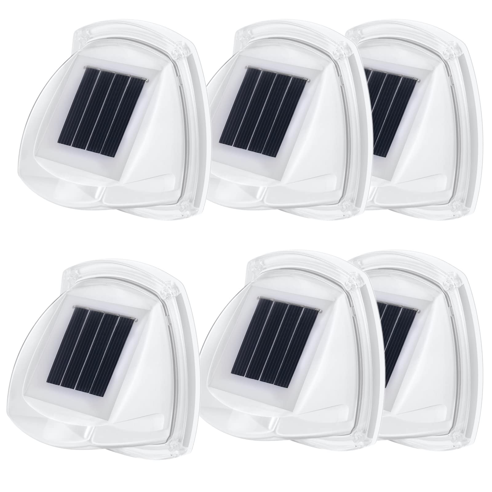 WONFAST Solar Outdoor Lights, Waterproof 8LED Solar Wall Light Lawn Fence Walkway Decorative Night Lamps for Home Pathway Street Courtyard Steps Garden Decoration (6Pack, Warm White)